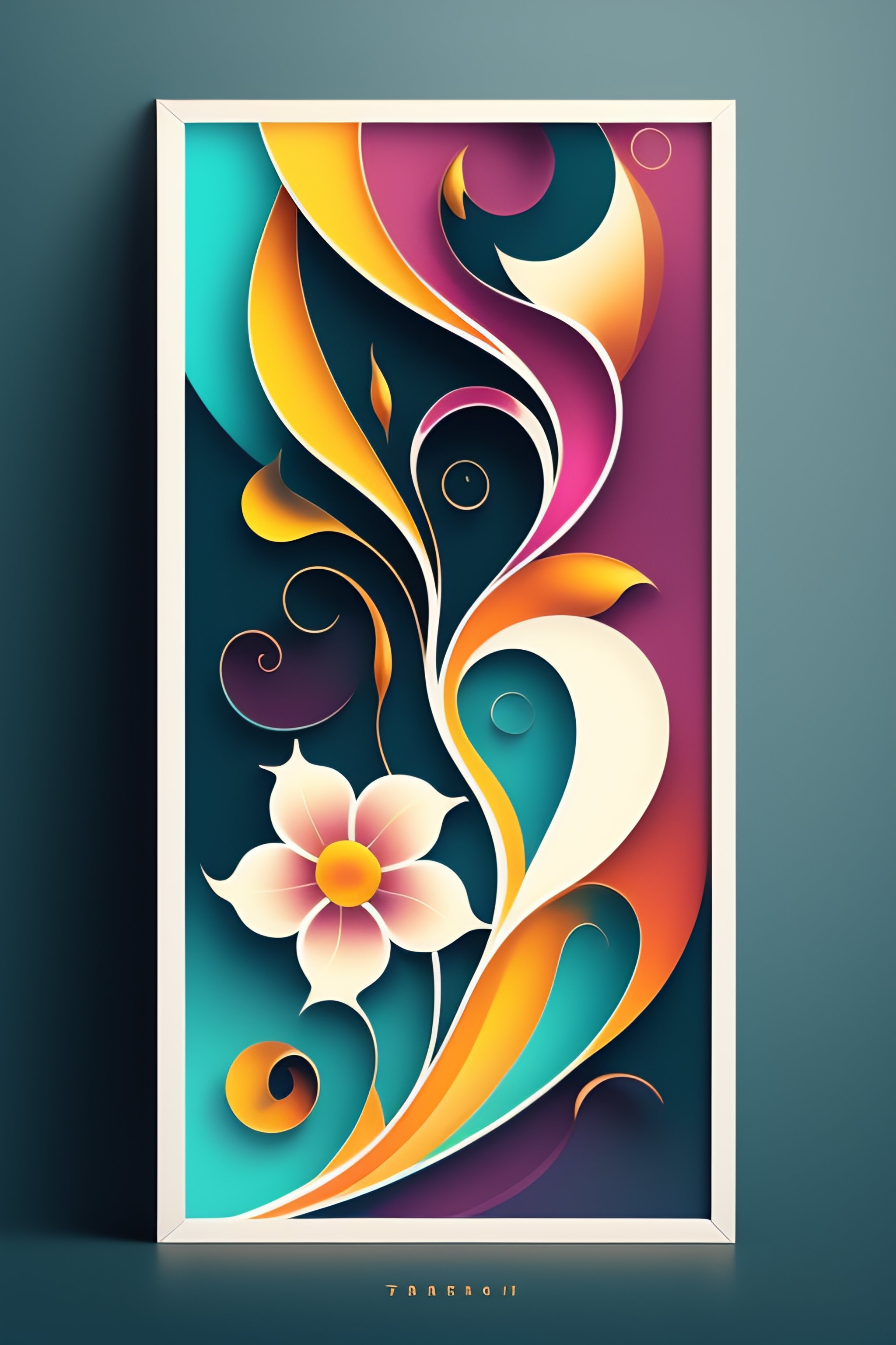 Lexica - Poster vector design mockup for a party with abstract floral ...