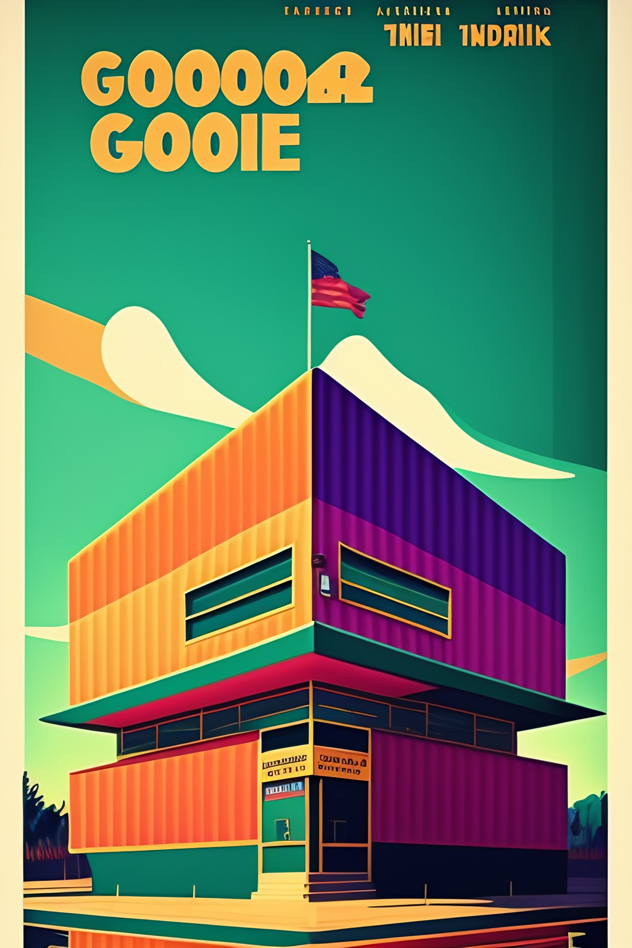 Lexica - Vintage 2d googie art poster