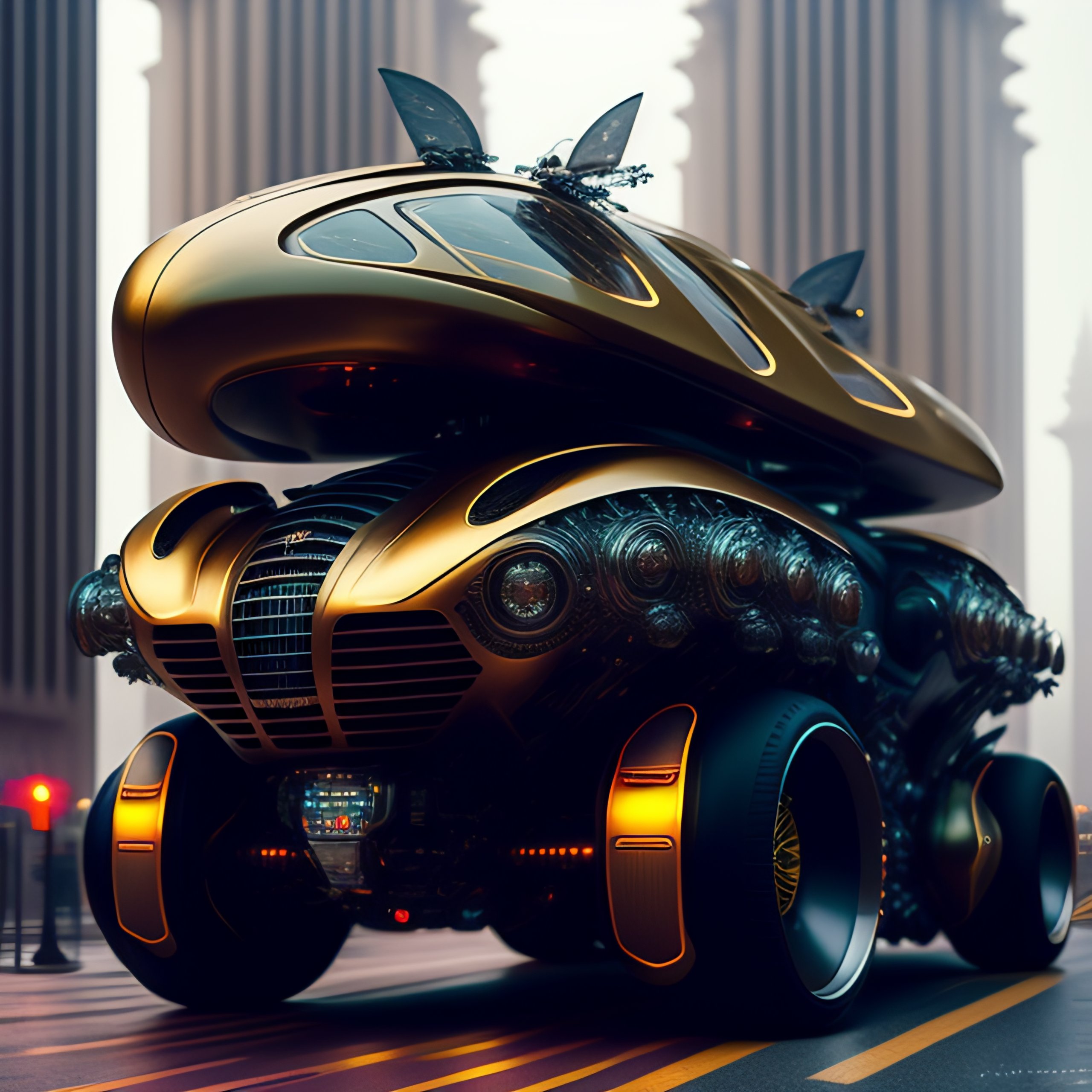 Lexica - Biomechanical Cyberpunk vehicle reminiscent of fast sportscar ...