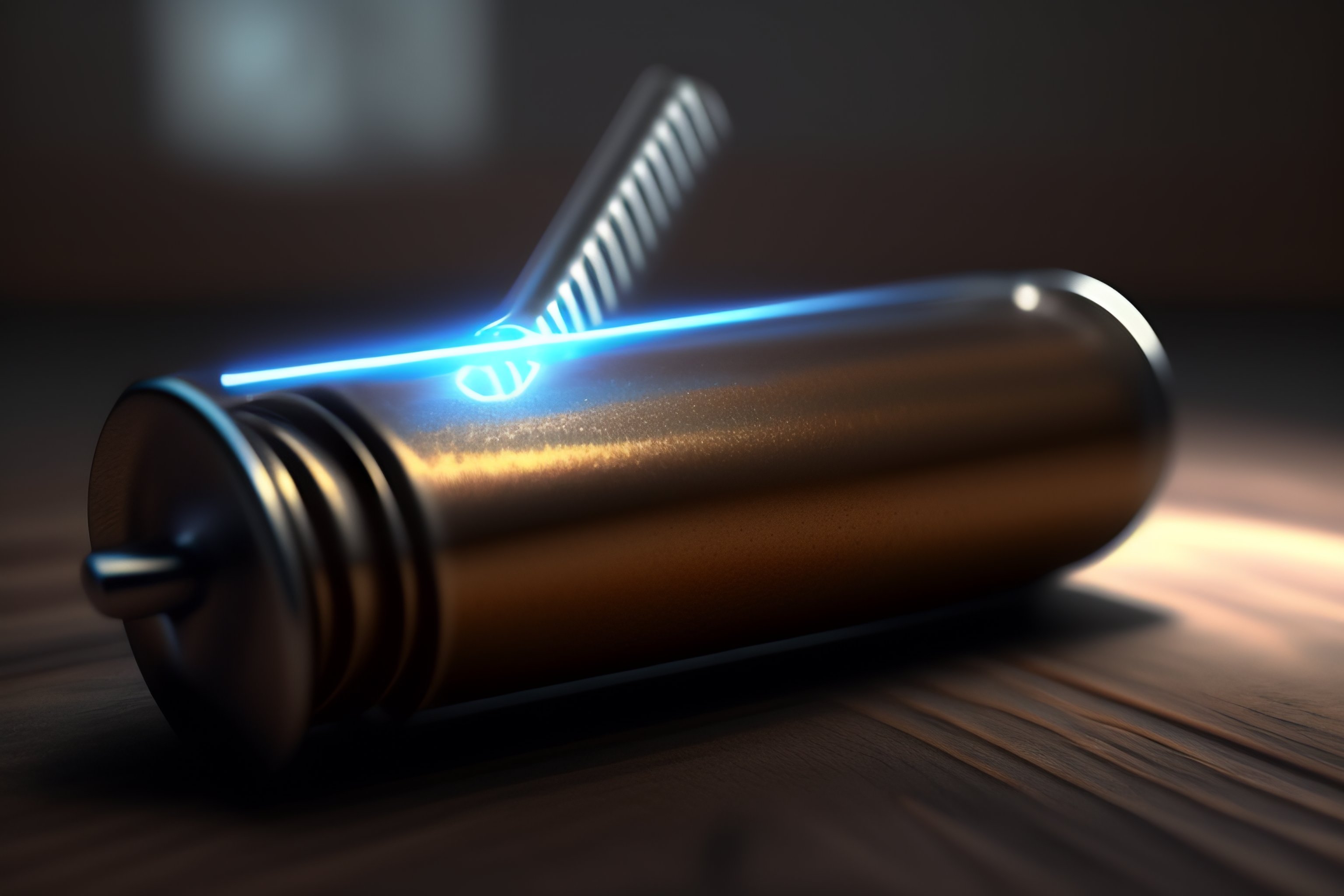 Lexica - A striking fantasy portrait of a single metal rod laying down ...