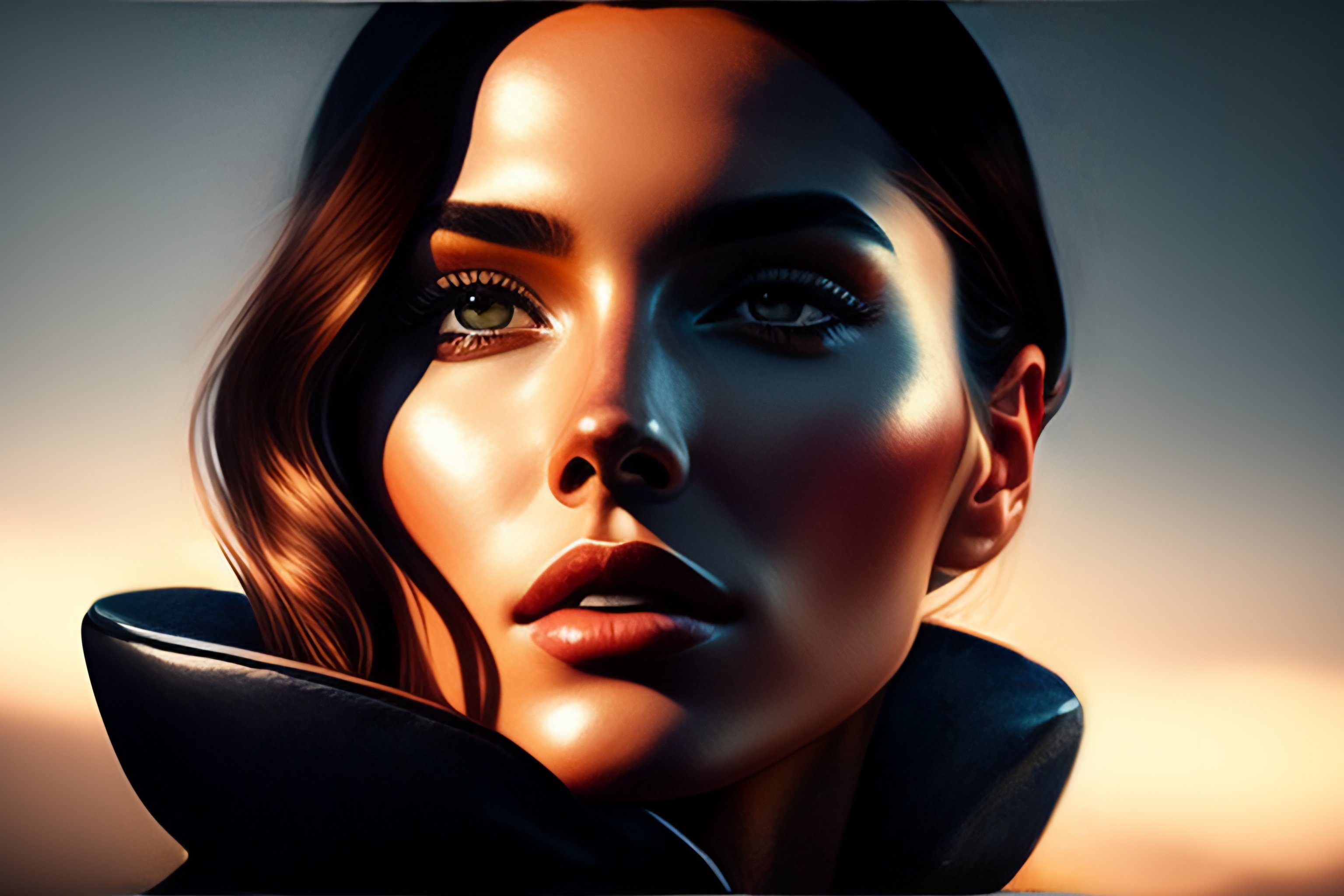 Lexica - Photo Film still of closeup of a woman staring into space as ...