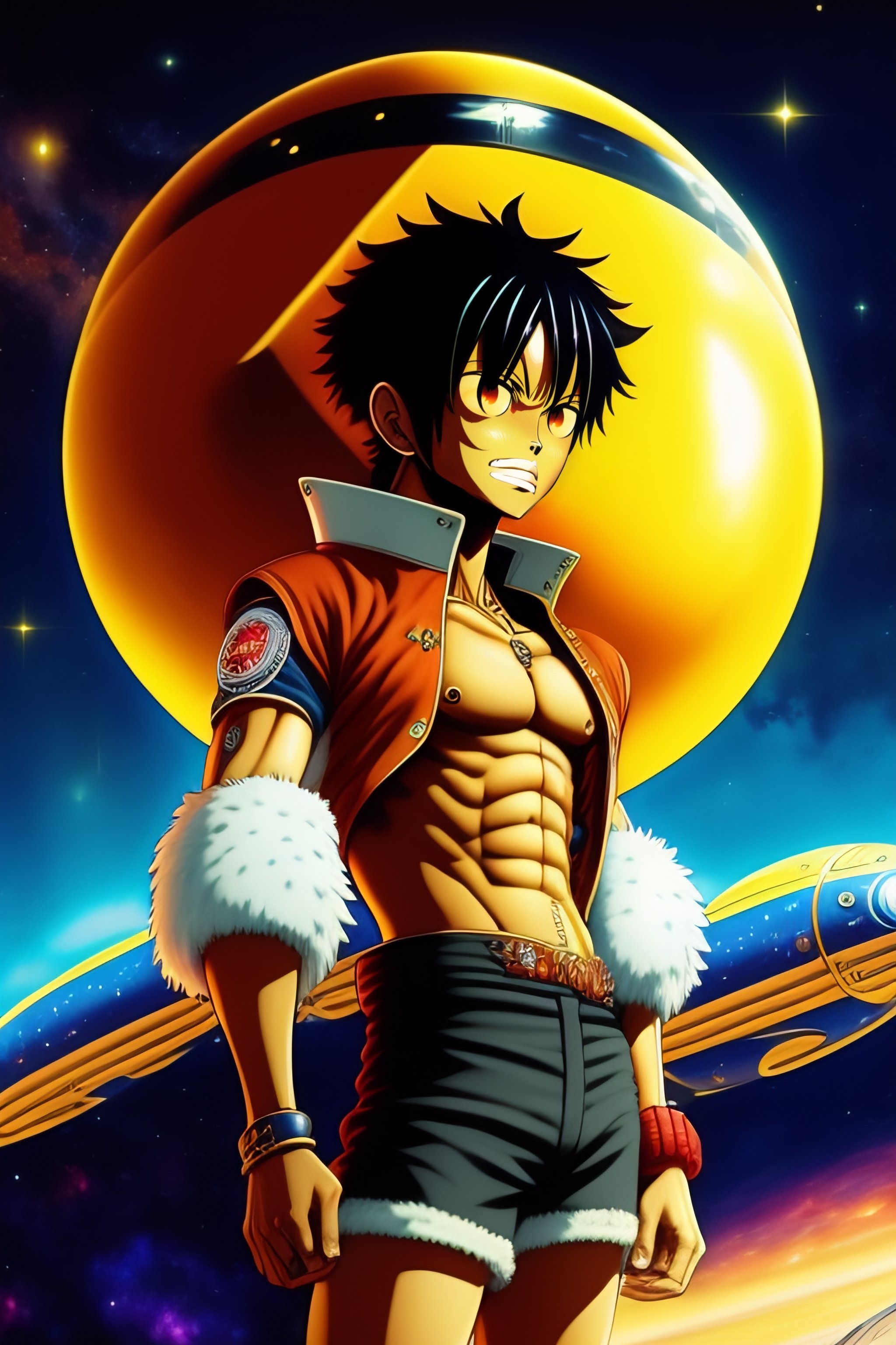 Lexica - Futuristic style Monkey d luffy in front of a space ship ...