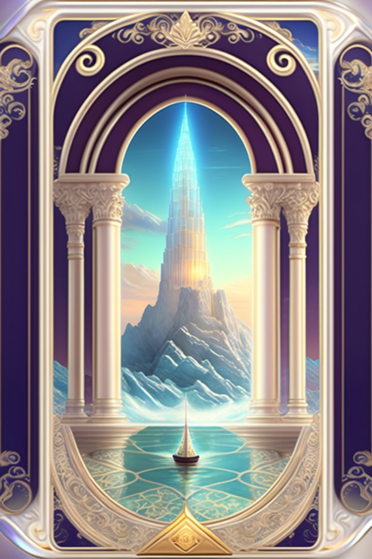 Lexica - Enchanting oracle card, elaborate ornate border. Center ...