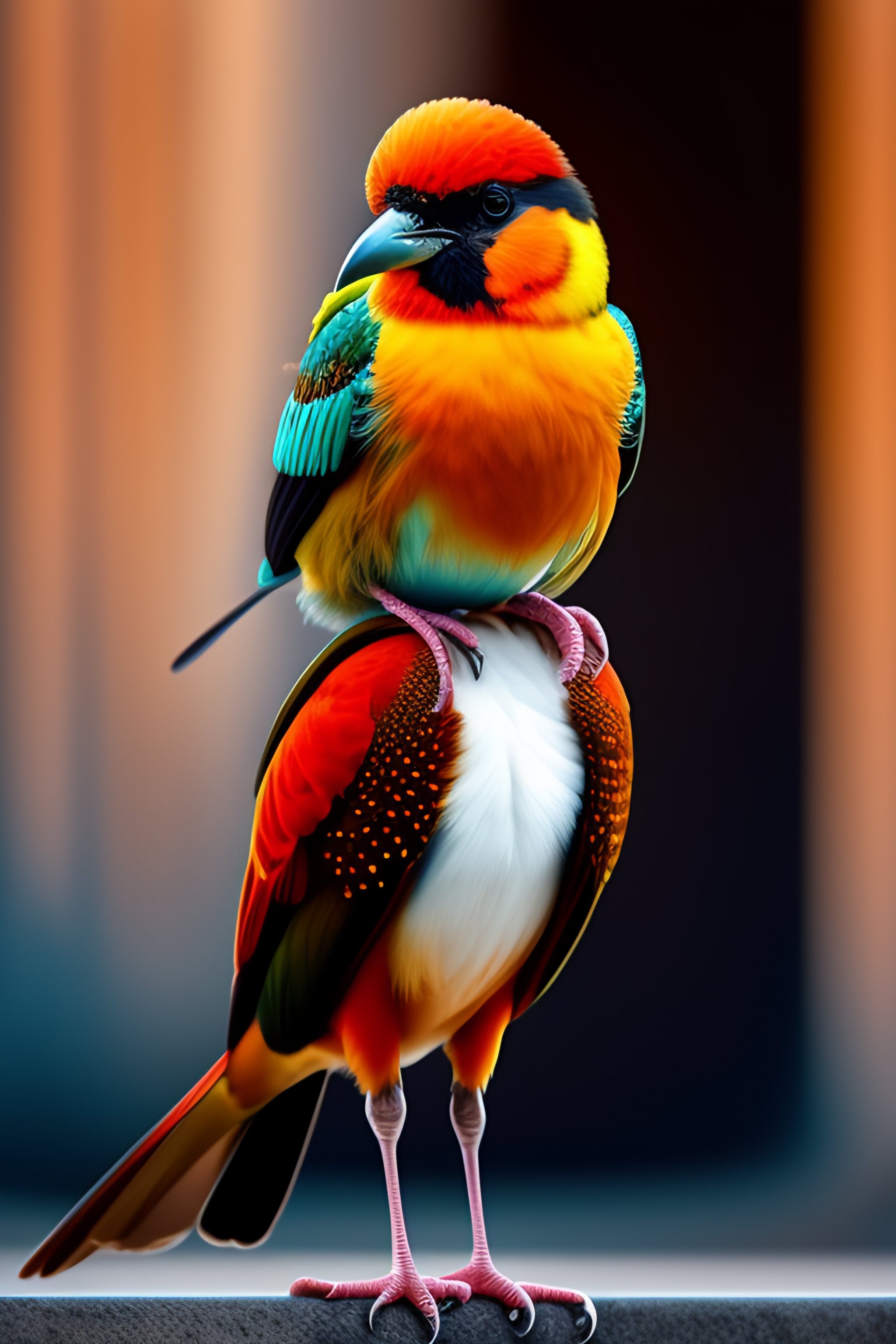 Lexica - A bird dressed like flava flave, seen from the front, full ...