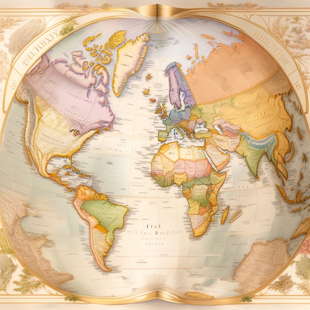 Lexica - White background, watercolour of a faded map muted , by Cicely ...