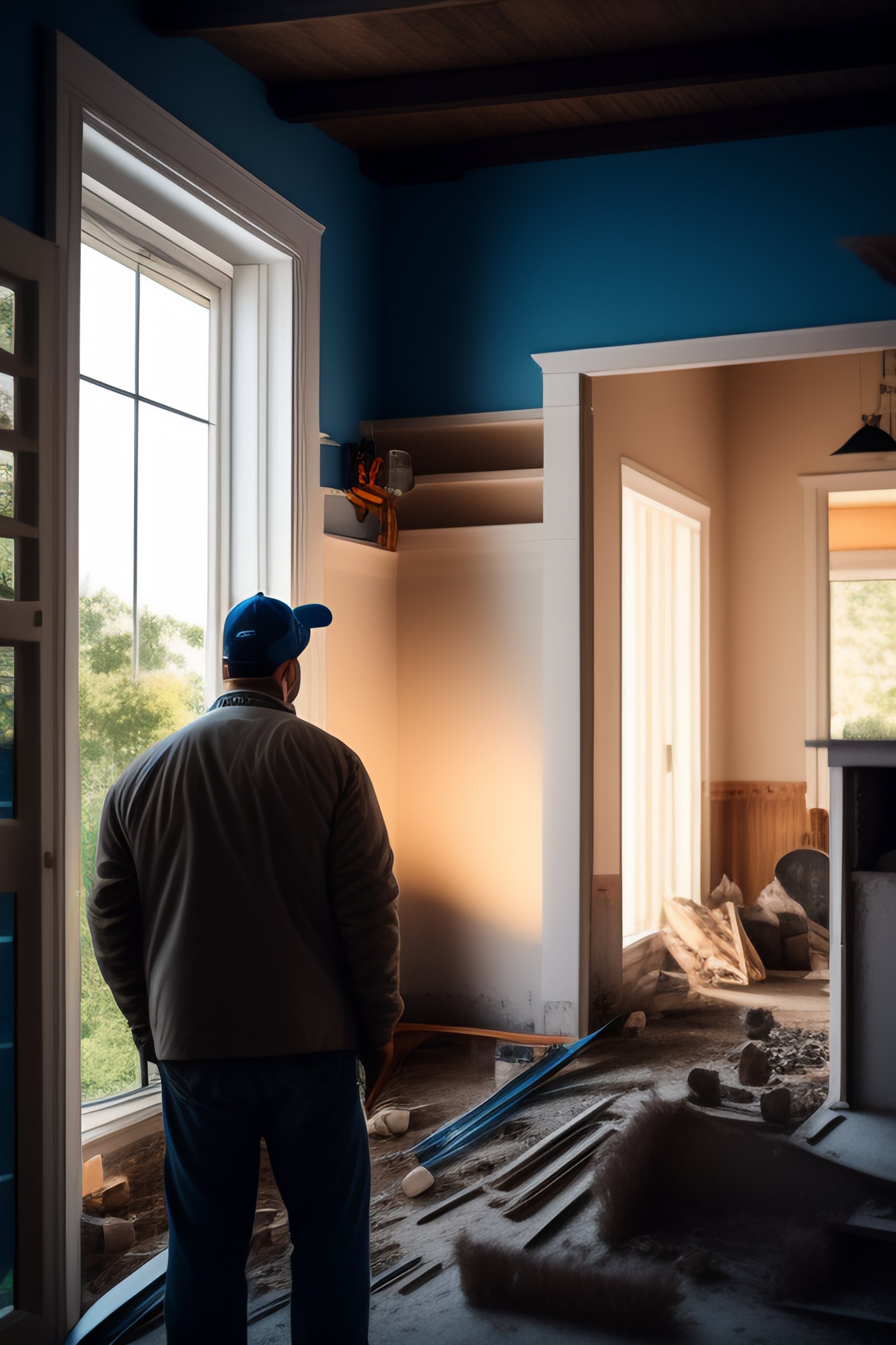 Lexica - Portrait of a man remodeling a house