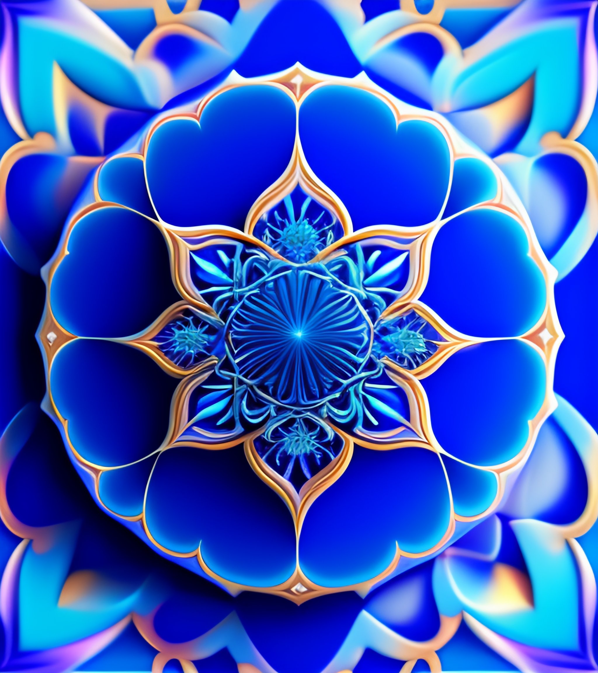 Lexica - 2d blue avatar humanoid drawind psychedelic, 2d flat, mandala ...