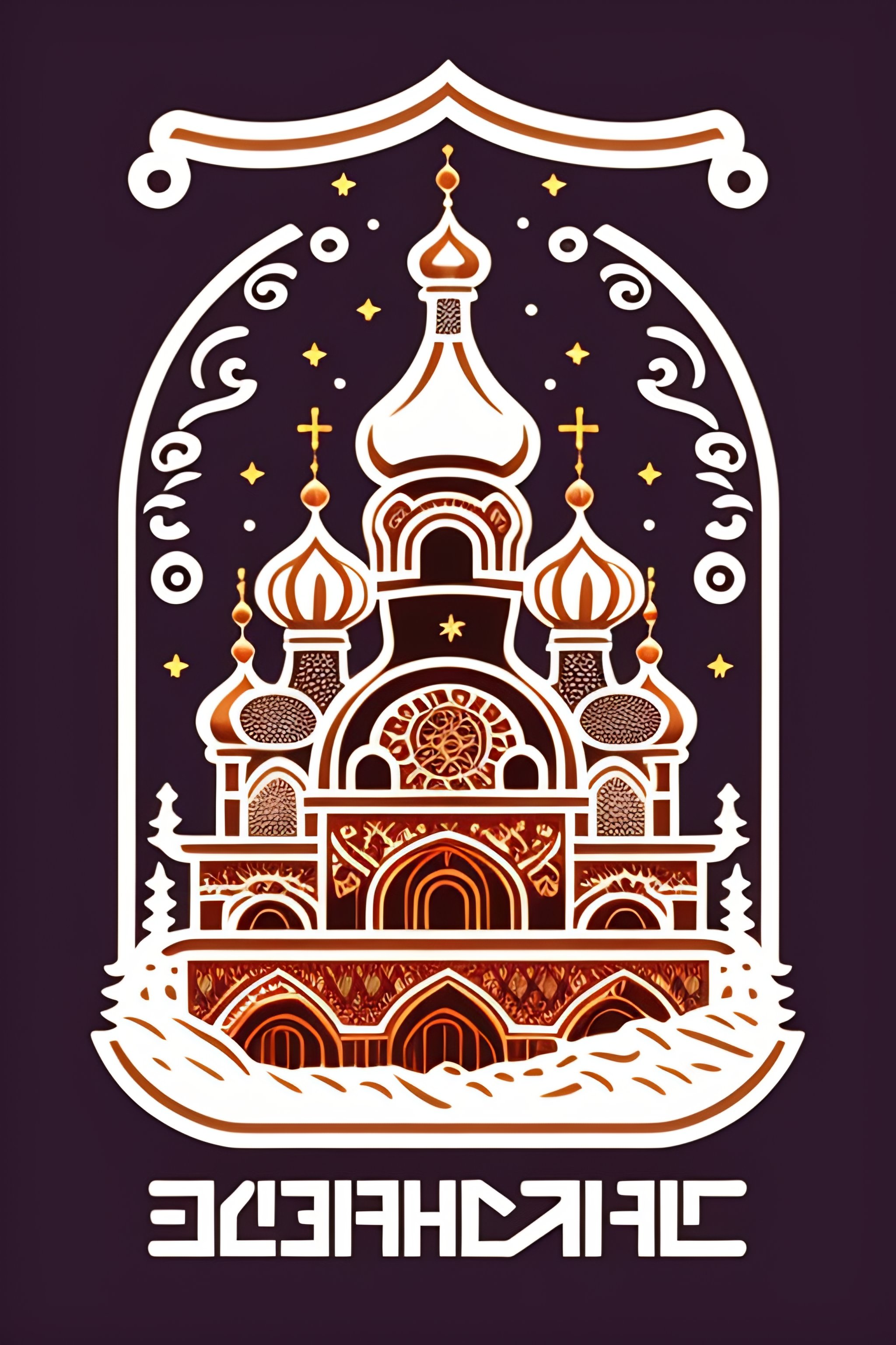 Lexica - Doodle Russian orthodox winter, sticker - art, svg vector ...