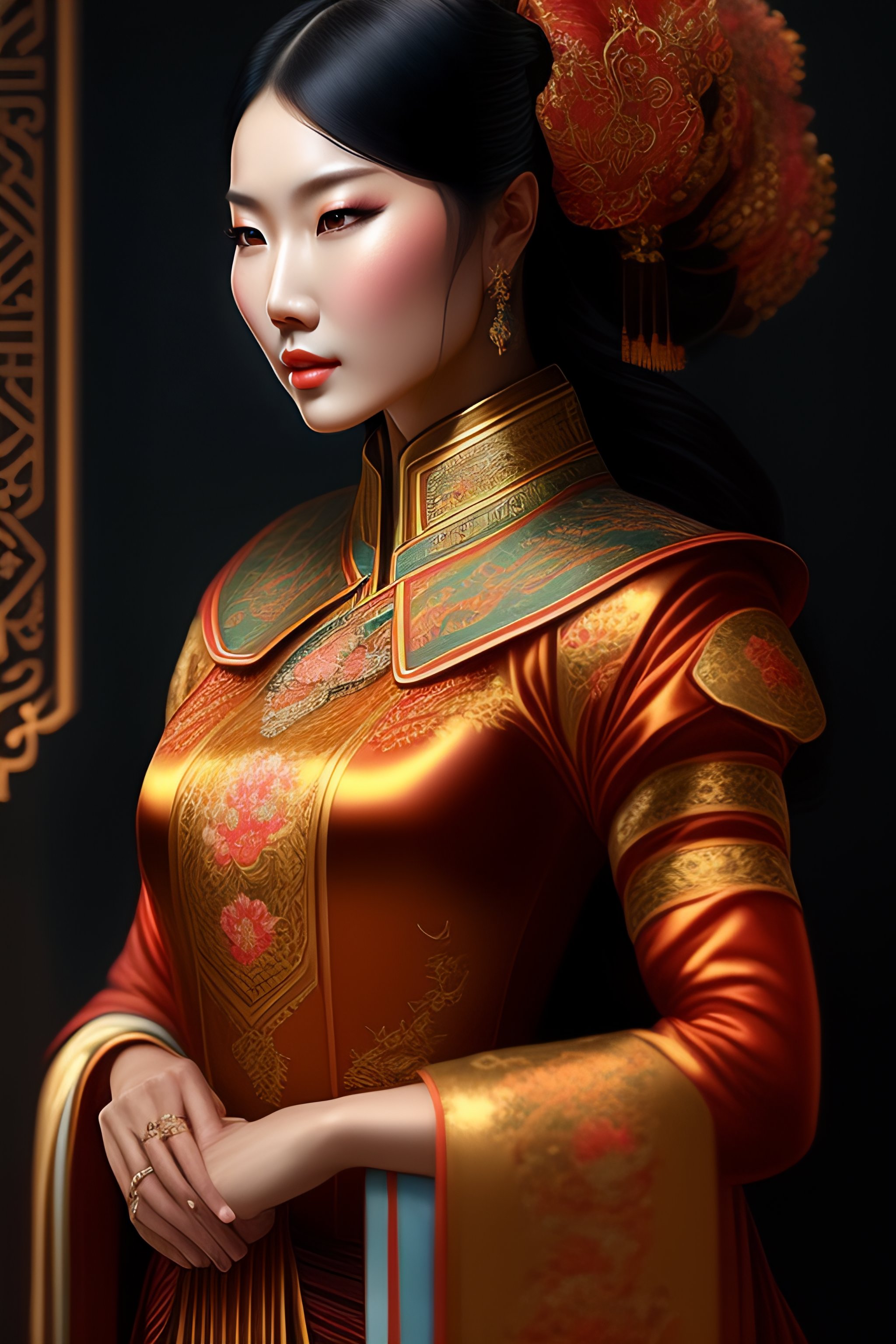 Lexica - Portrait of dvdfgr, machine face, upper body, decorated with ...