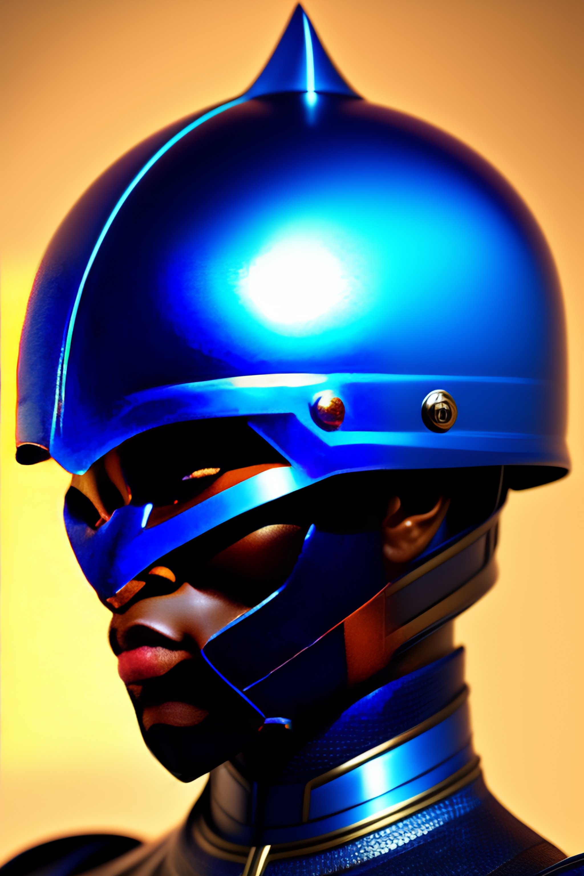 Lexica - Megamind, blue, man, black armor, big head