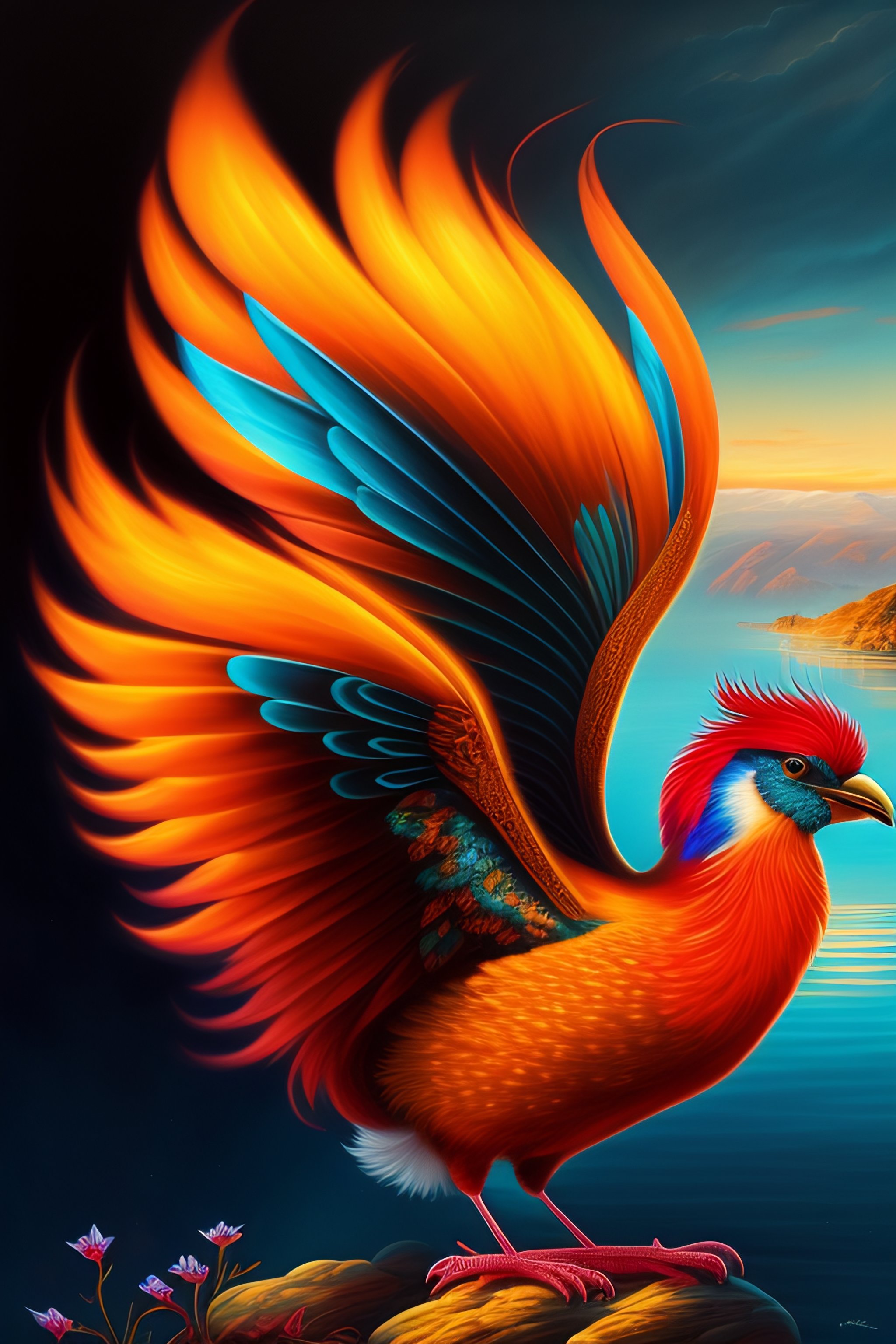Lexica - Beautiful Phoenix bird reburn from flam