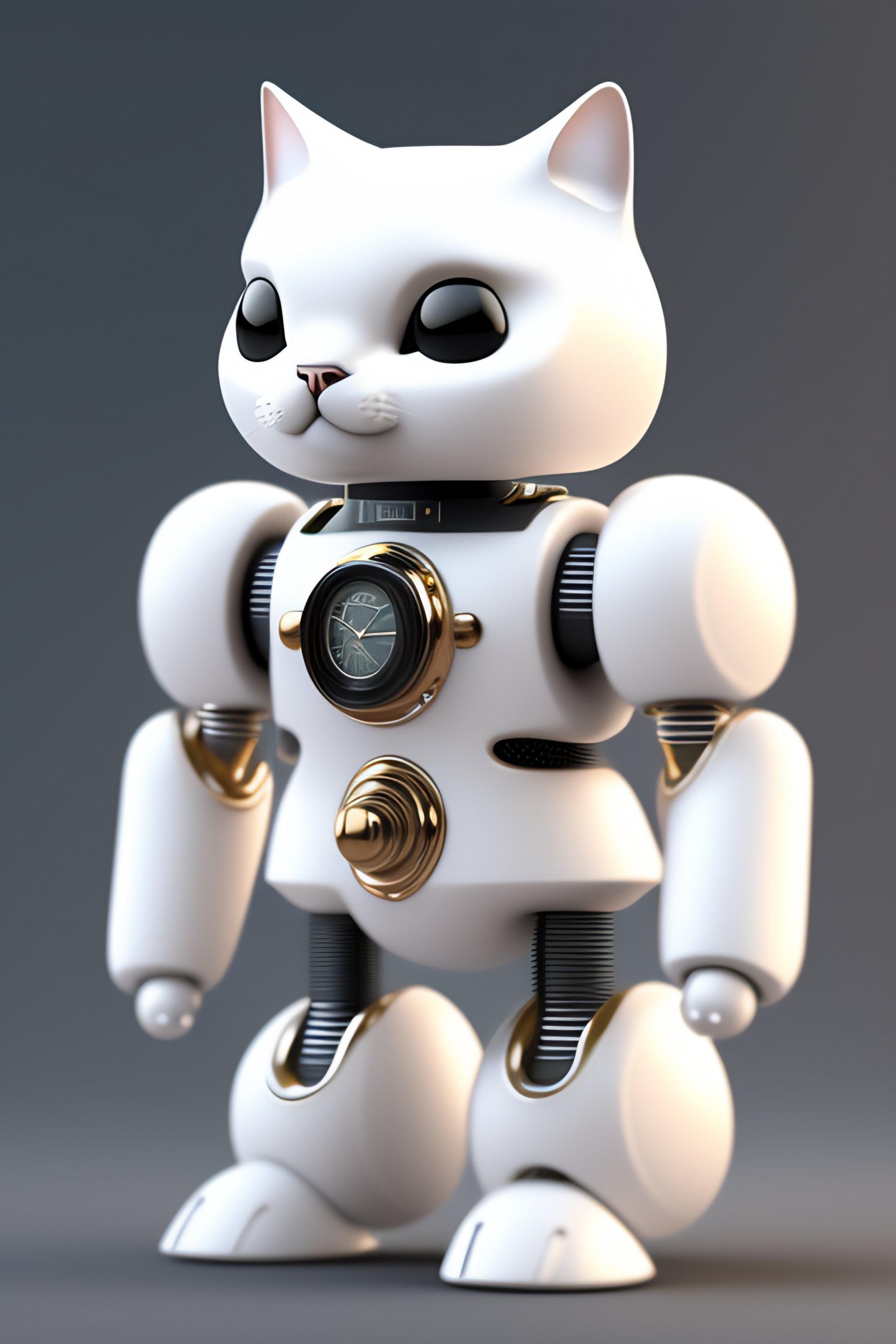 Lexica - A white chinesse cat robot made from tubulars clocks, analog ...