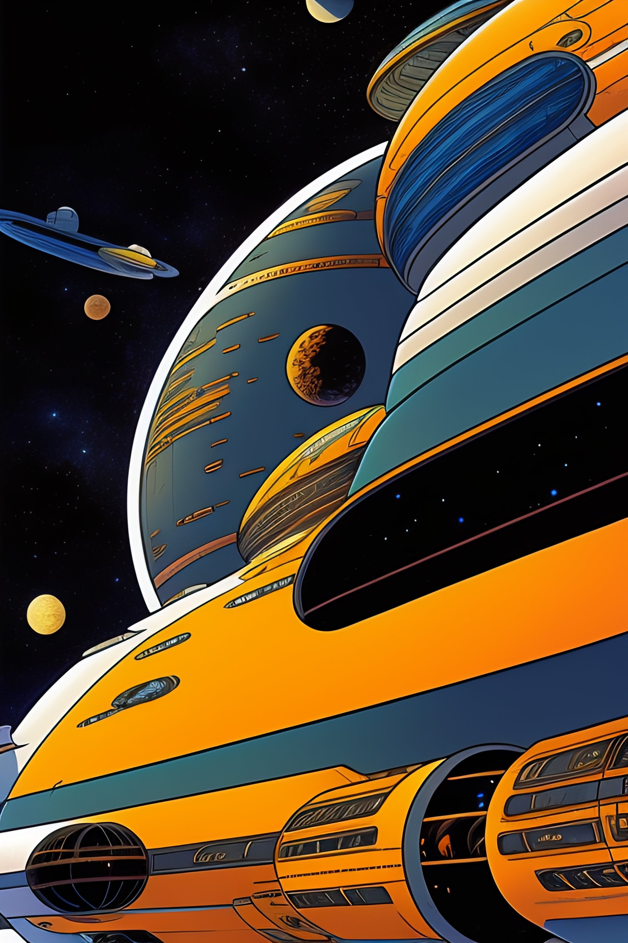 Lexica - Sci-fi graphic novel style. A sprawling, futuristic space ...