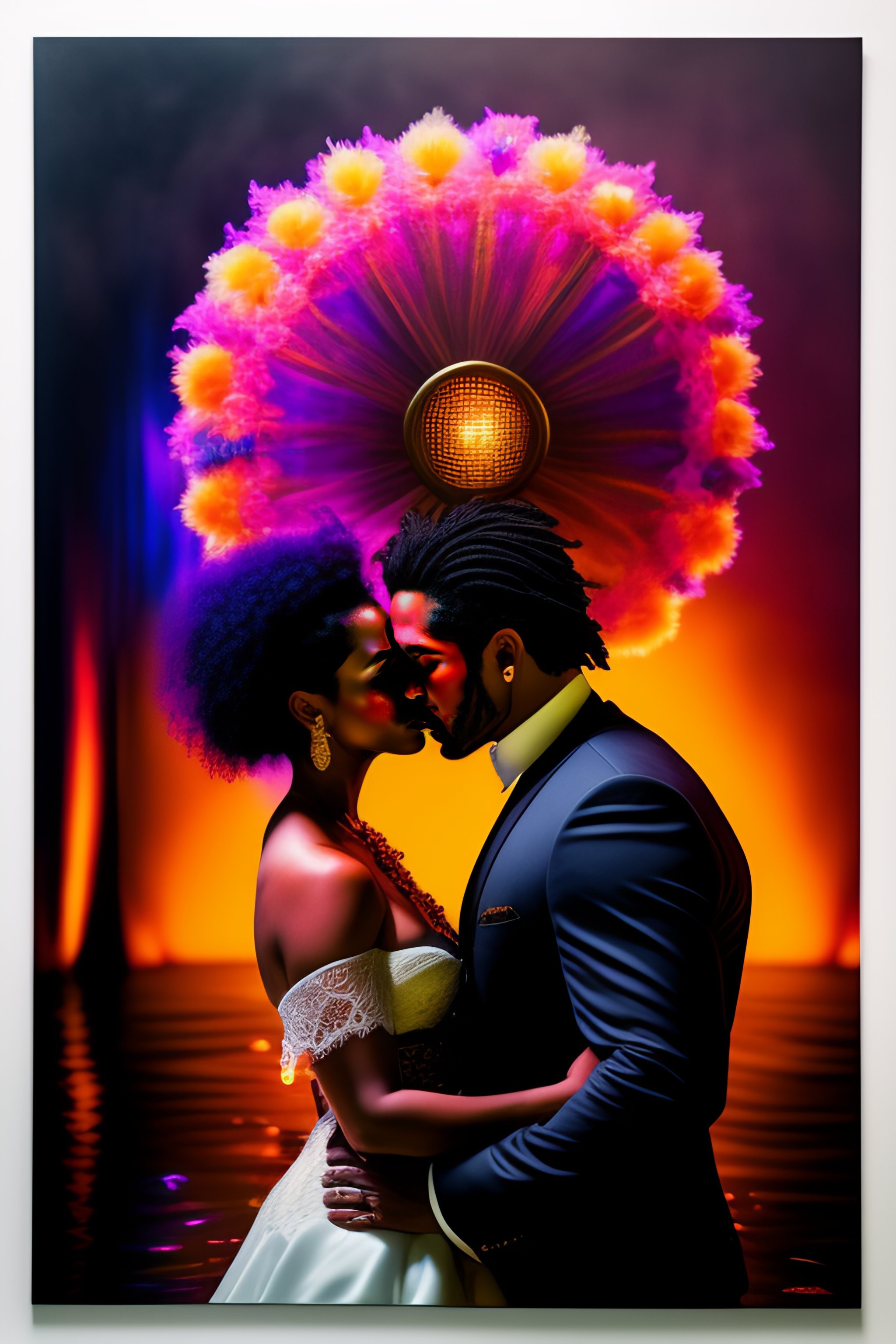 Lexica - Painting of a short hair punkgirl and rasta man falling in ...