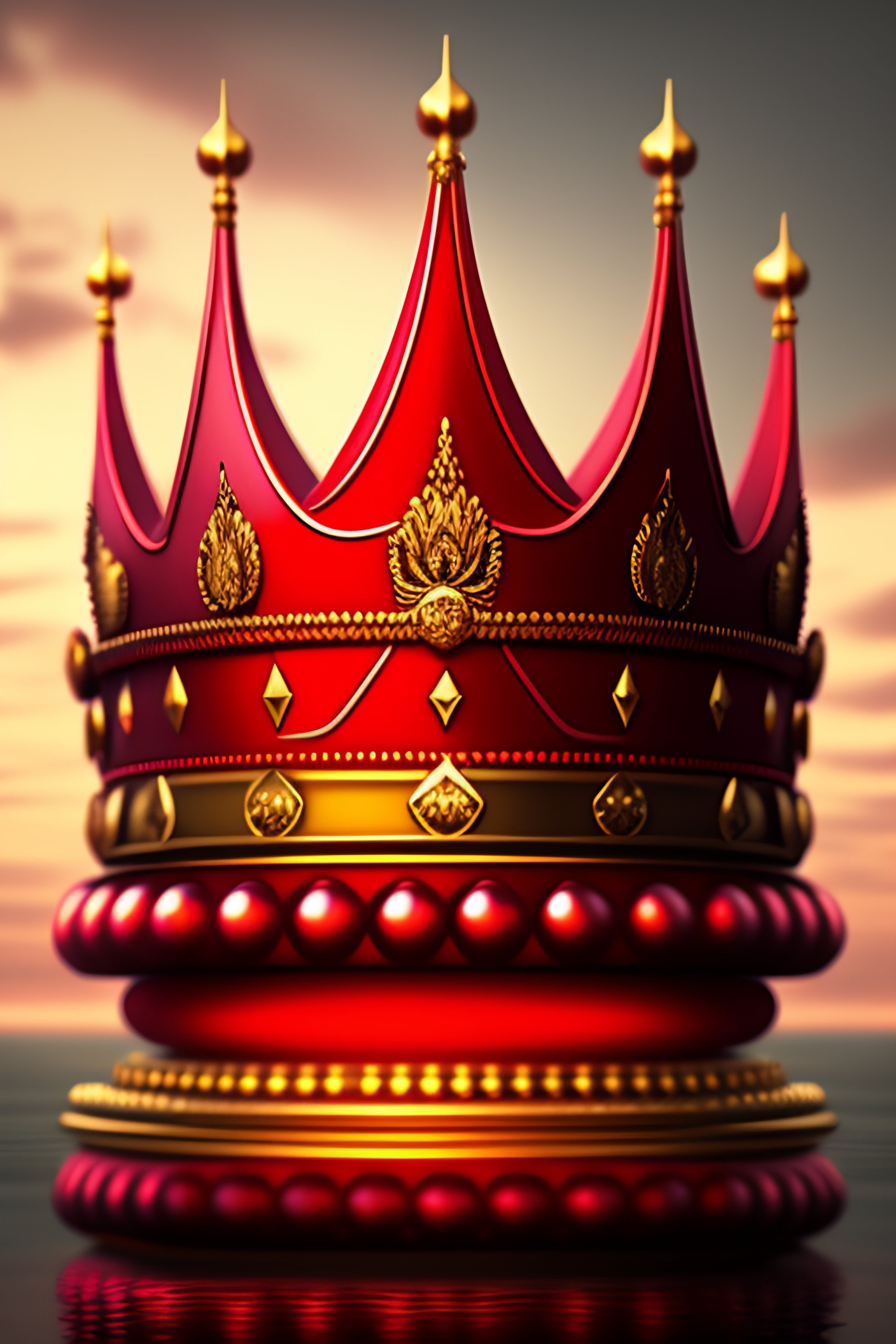 Lexica - A digital art banner with a red crown in the center.