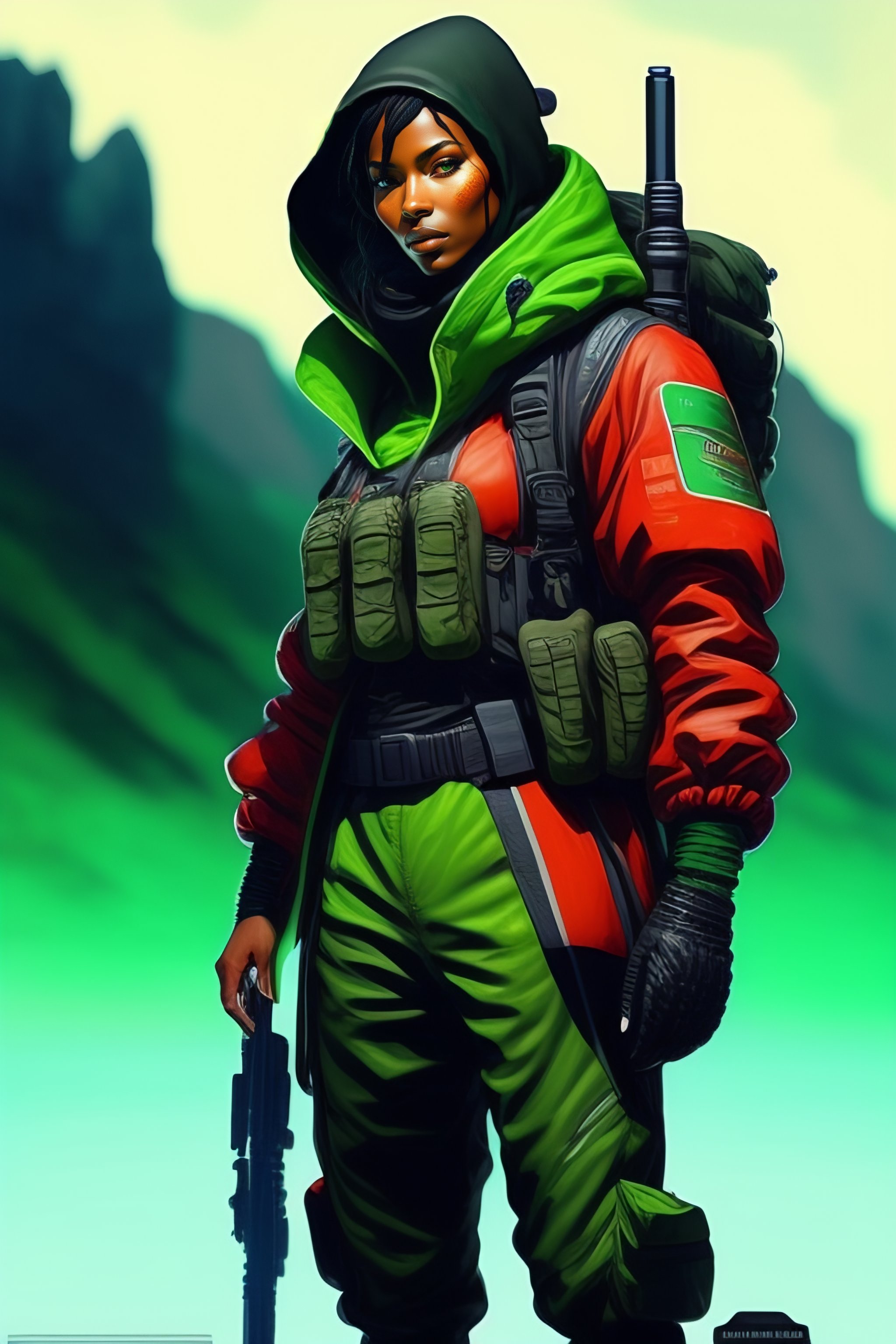Lexica - Apex legends assassin in tactical green and red jumpsuit ...