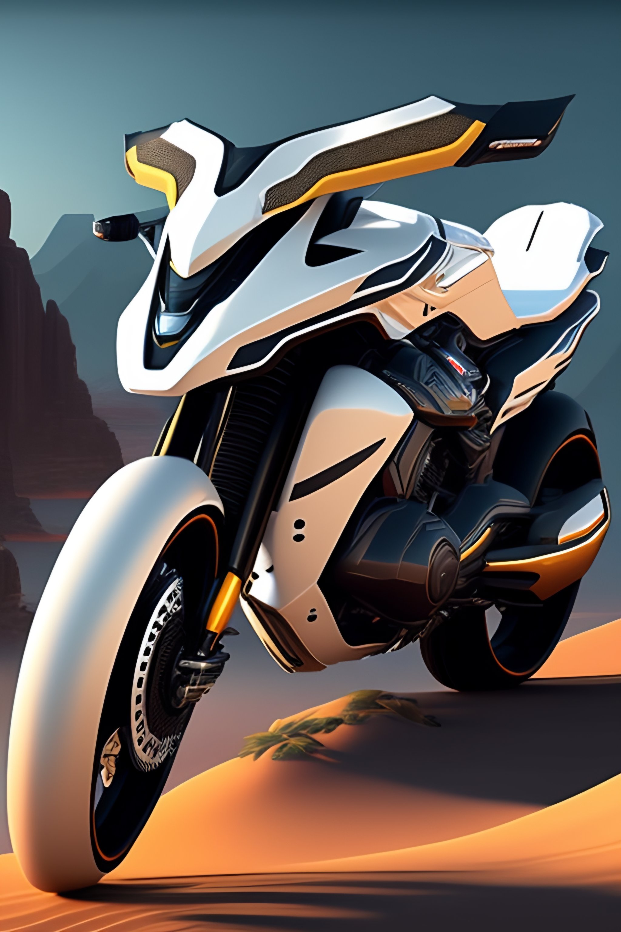 Lexica - White pearl and carbon fiber armoured motorbike in a style of ...