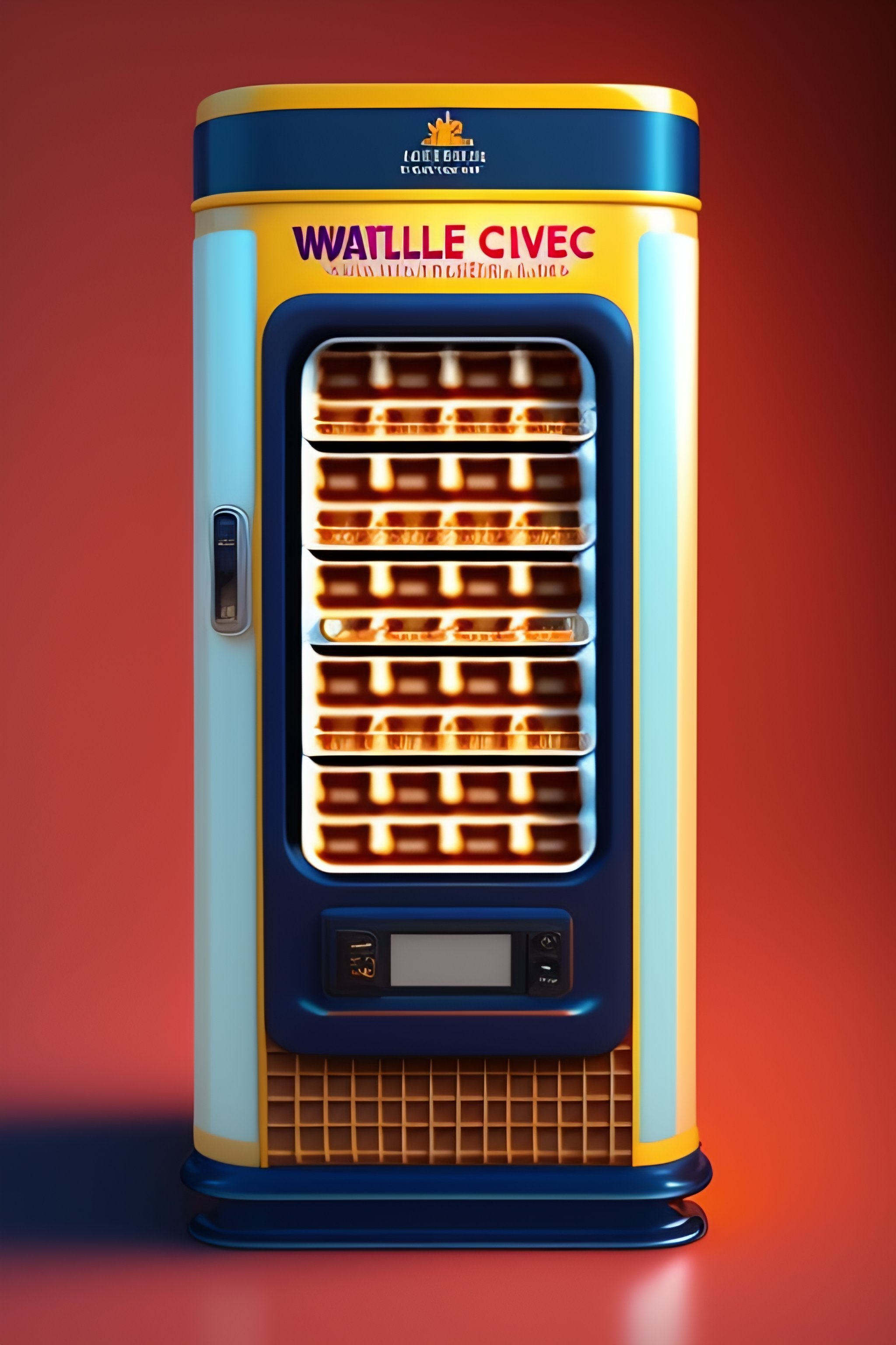 Lexica - A waffle vending machine, cute. Concept art illustration