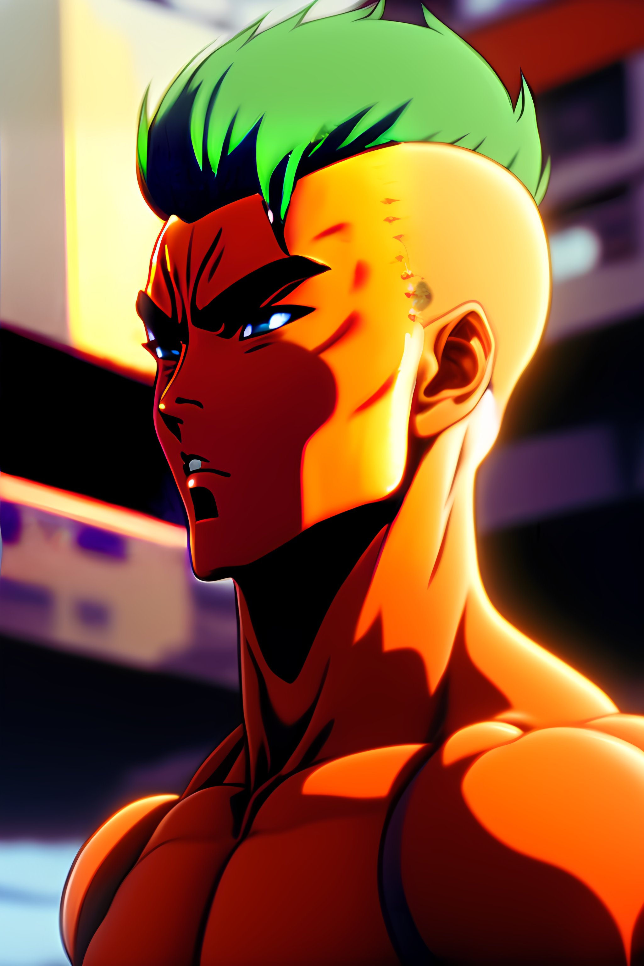 Lexica - Bald muscle boy, vintage anime screenshot from Akira, 90’s ...
