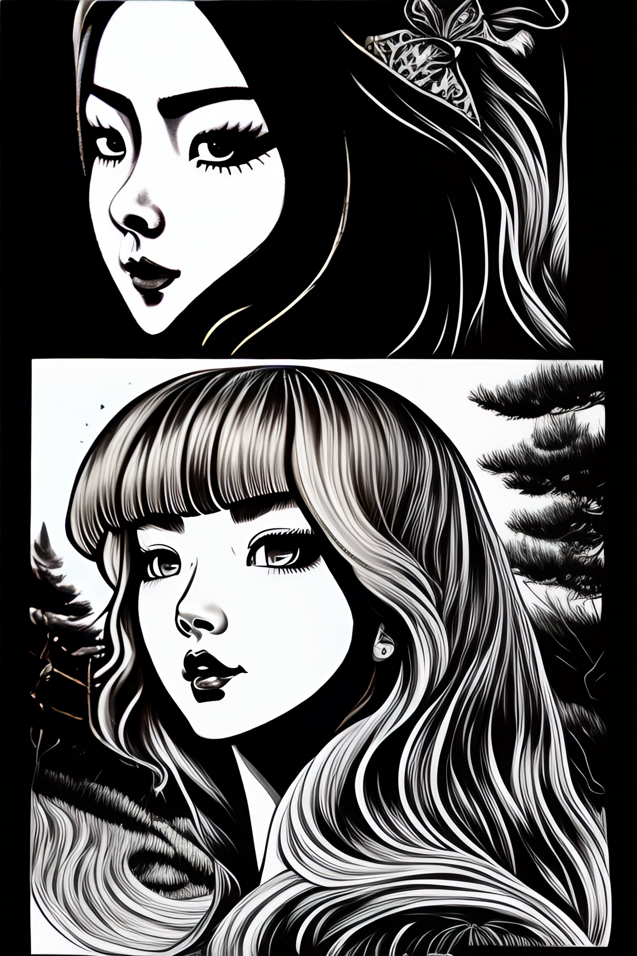 Lexica - Drawing in the style of Junji ito
