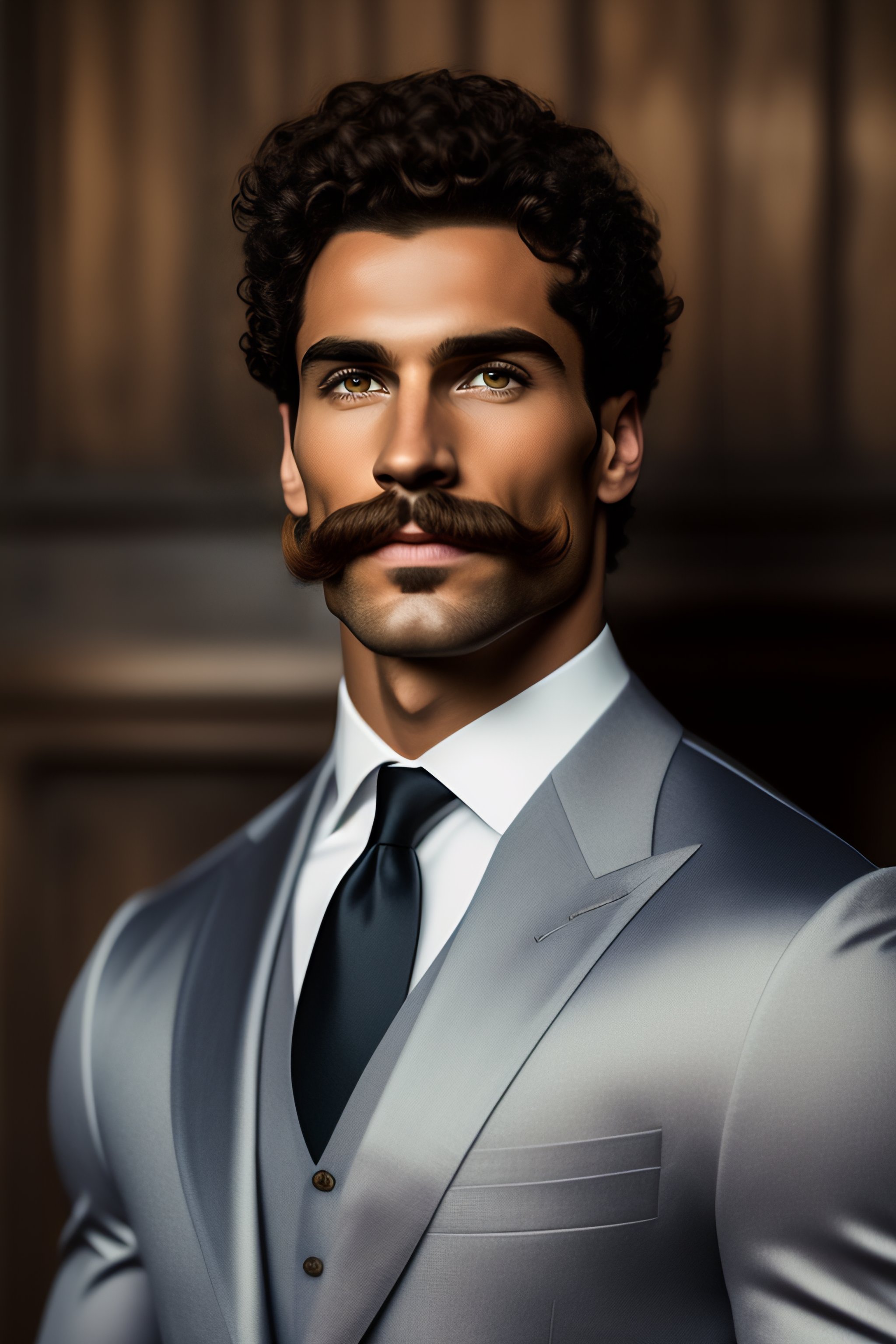 Lexica - Portrait of handsome young muscle man with short curly hair an ...