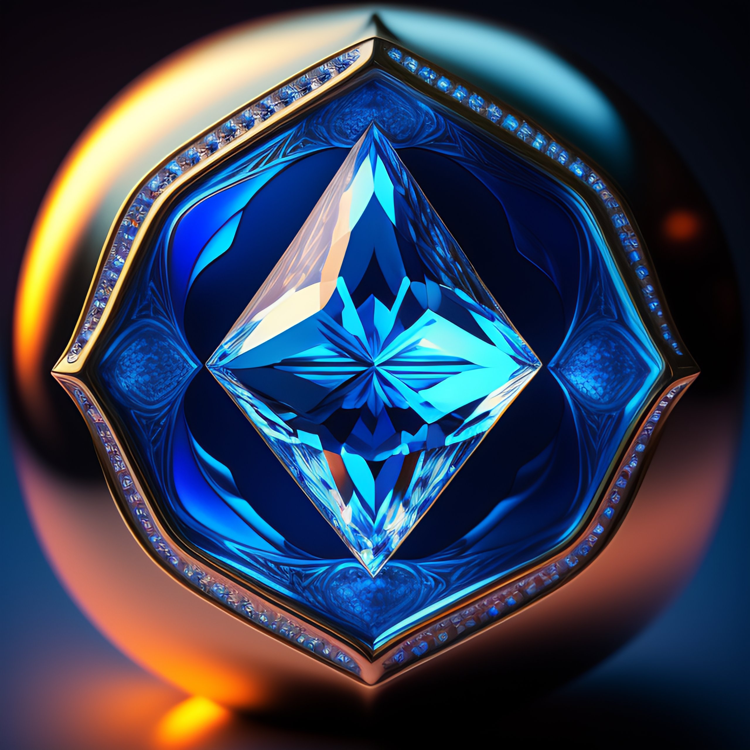 Lexica - Weird surreal bizarre art deco bas of a blue diamond ...