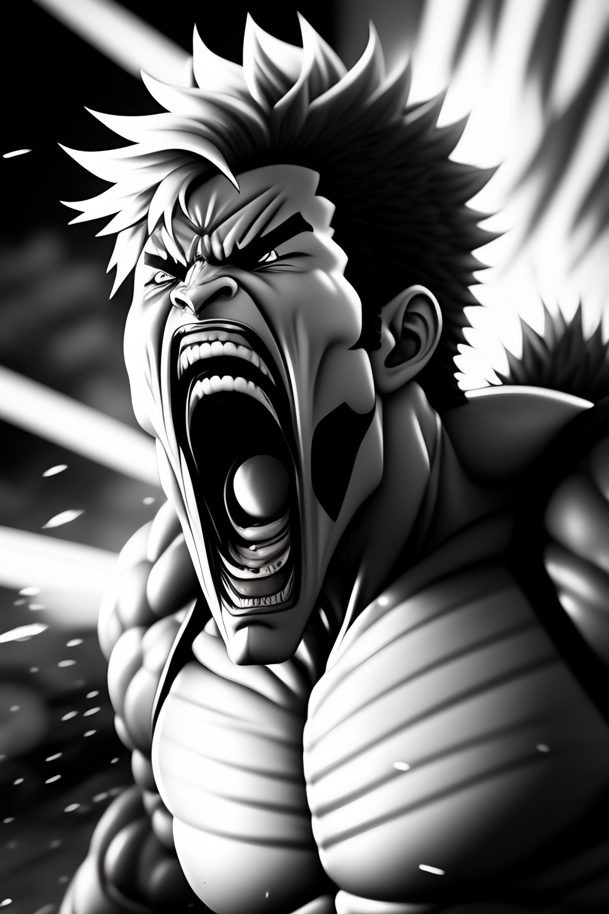 Lexica - An insanely strong anime character going berserk and screaming ...