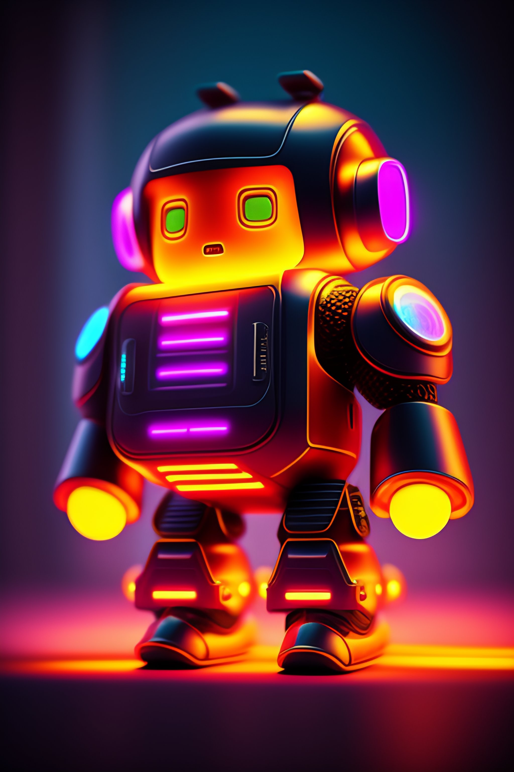 Lexica - Army baby robot, neon light , 8k, armour, dangerous, ultra ...