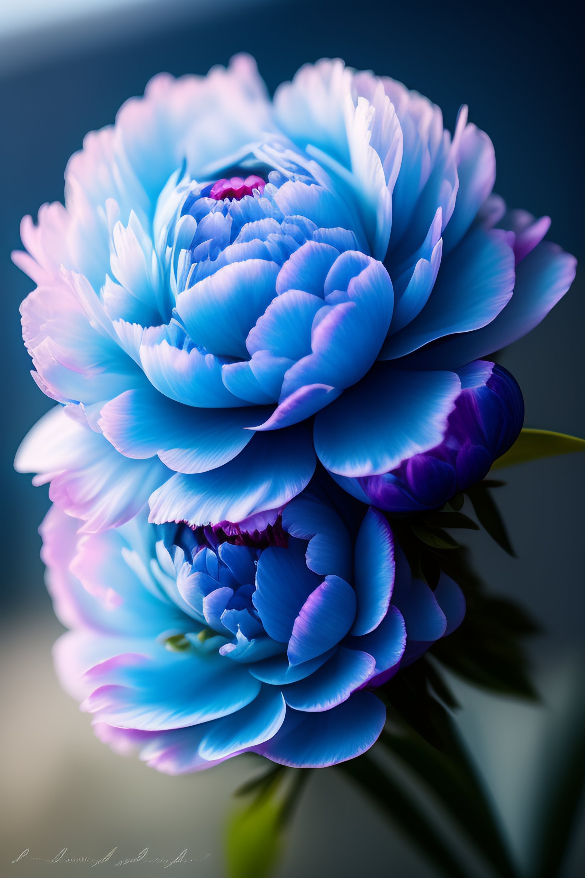 Lexica - Blue peonies from a unicorn
