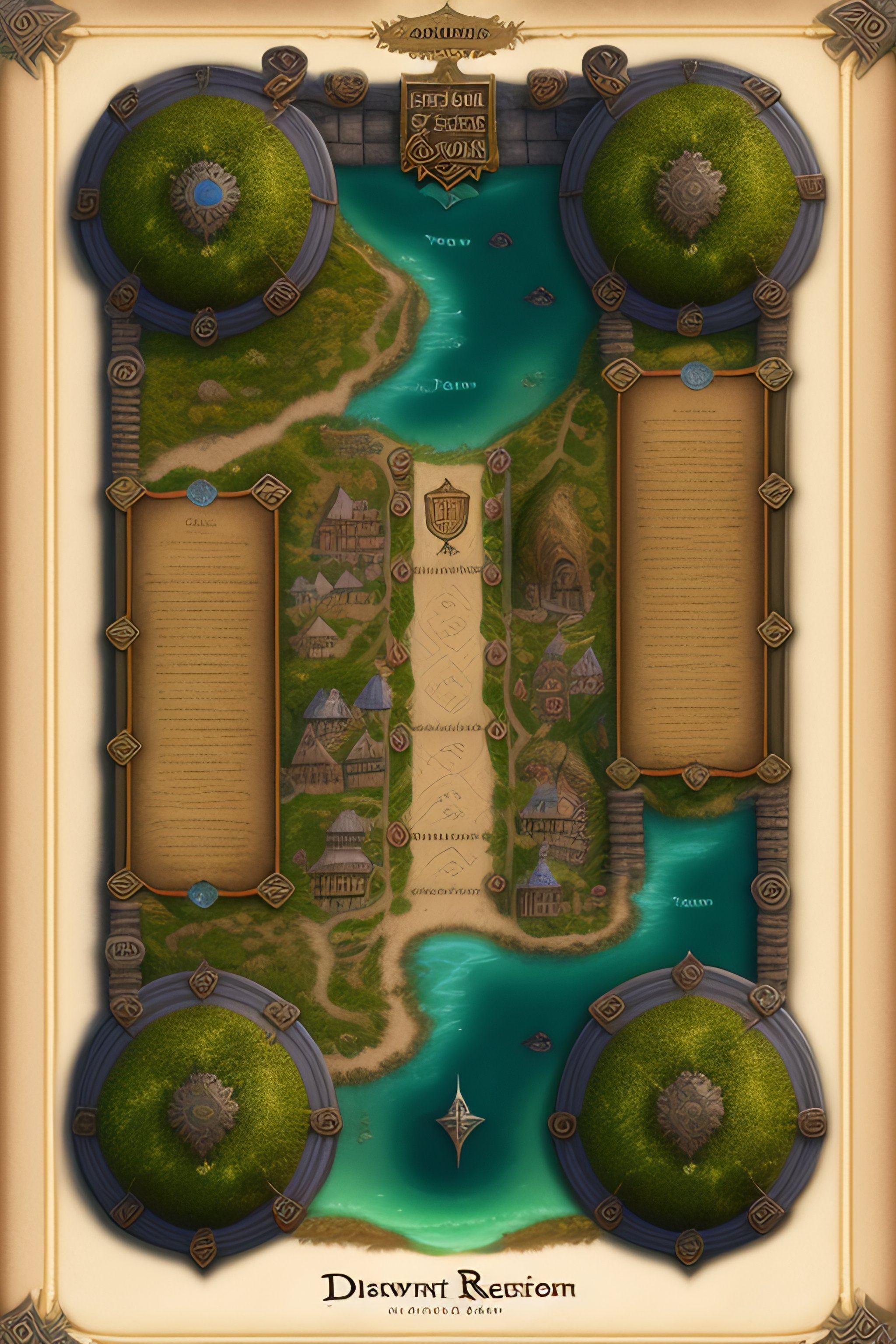 Lexica - Dungeons and dragons, forgotten realms, town map, swamp, floating