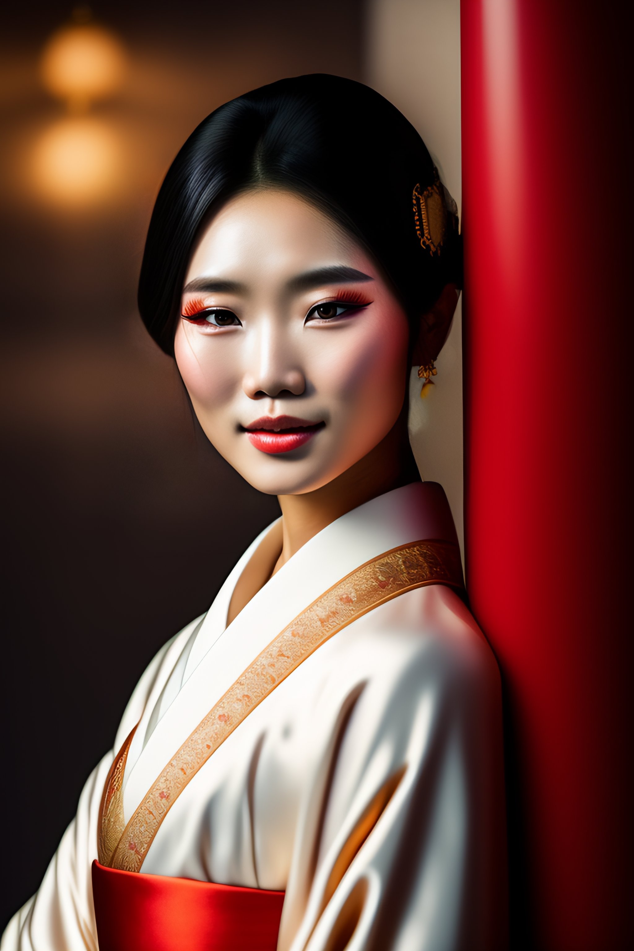 Lexica - Portrait of a stunningly beautiful, young, japanese geisha ...