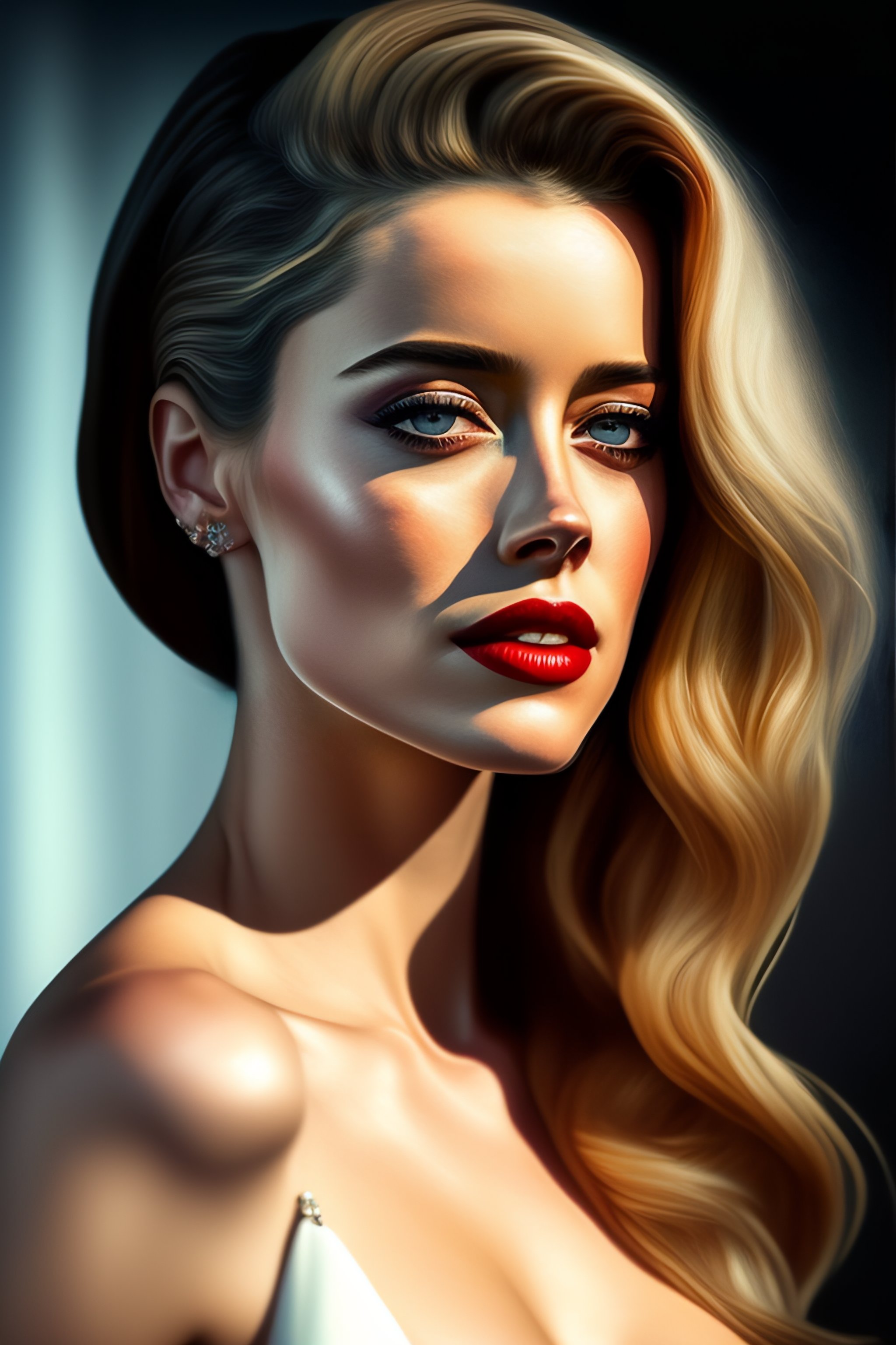 Lexica - A portrait of Amber Heard and Eva Green's faces combined into ...