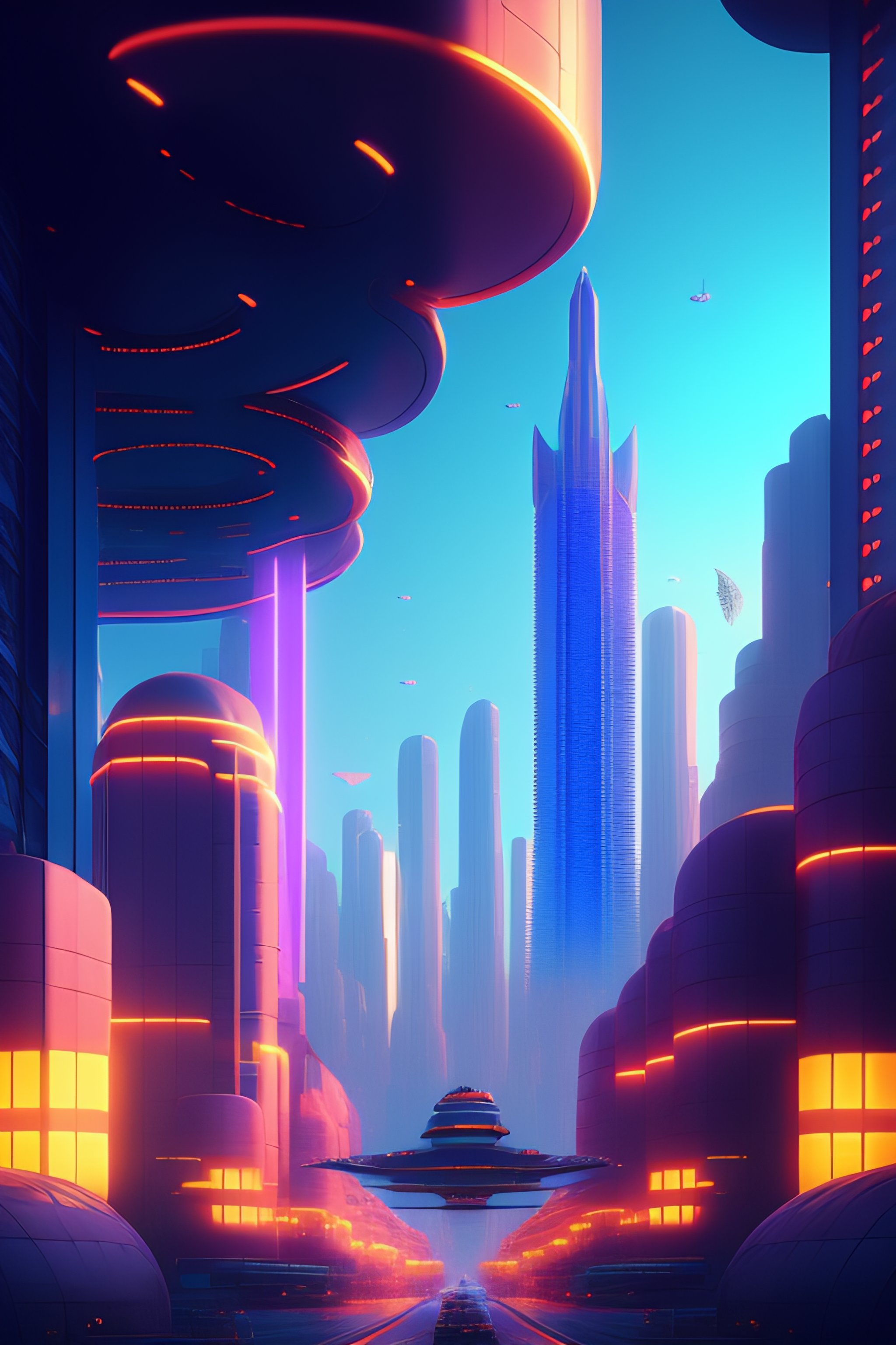 Lexica - Studio ghibli, city skyline, intricate artwork by tooth wu and ...