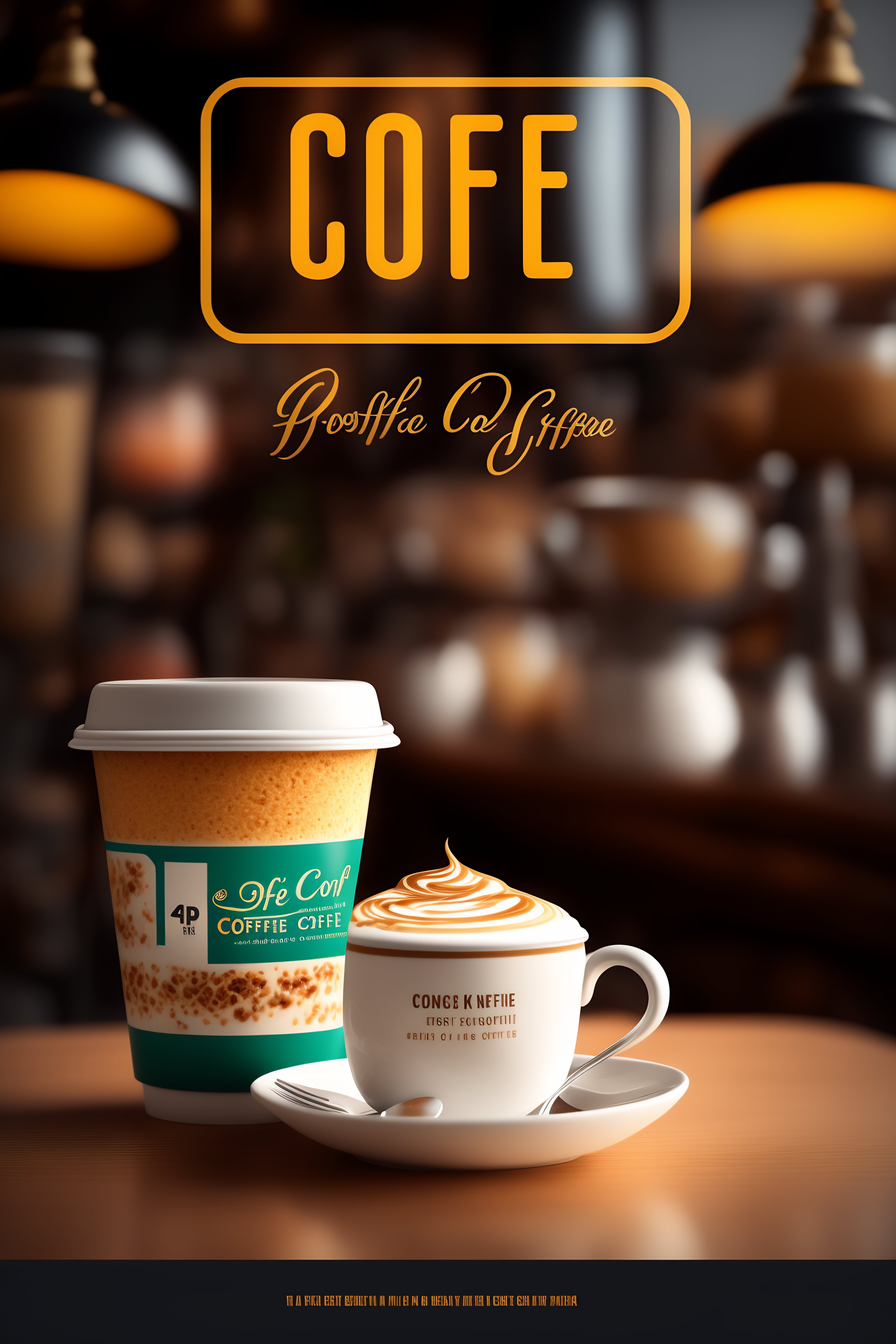 Lexica - Advertisement for a coffee shop post a real scene photoshop ...