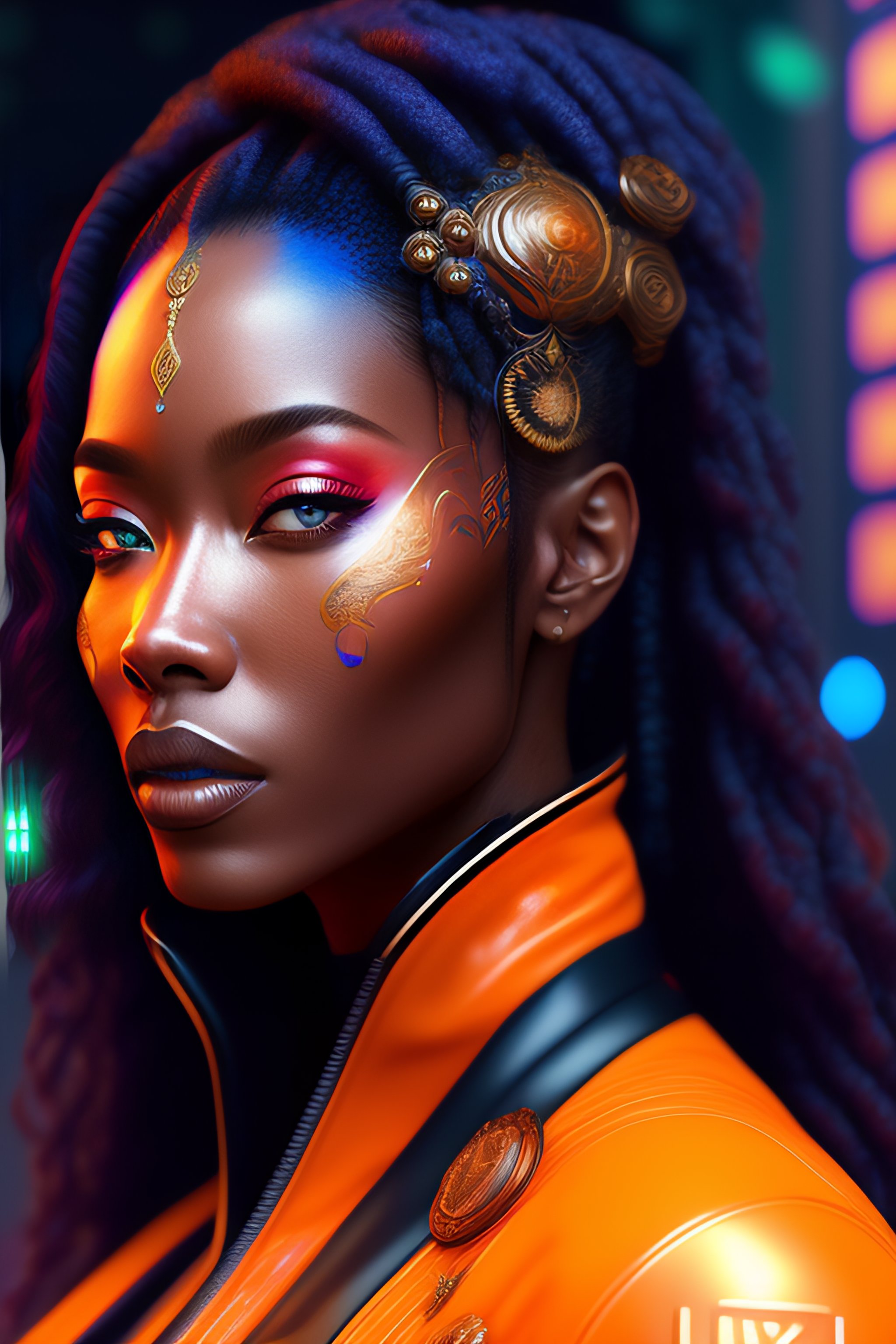 Lexica - Pele cyberpunk with face implants concept art portrait by ...