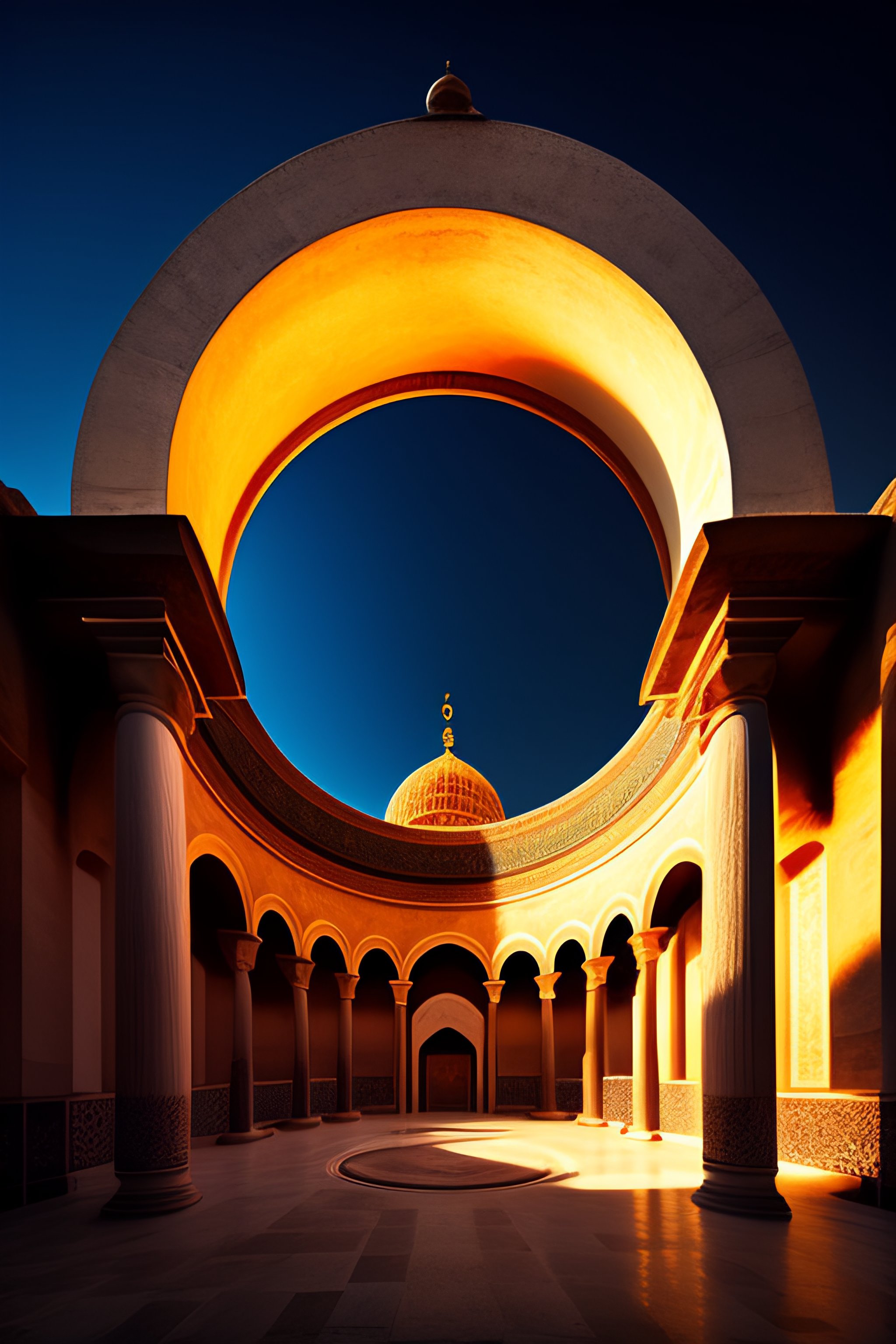 Lexica - Circular temple with horseshoe arches style mosque of cordoba ...