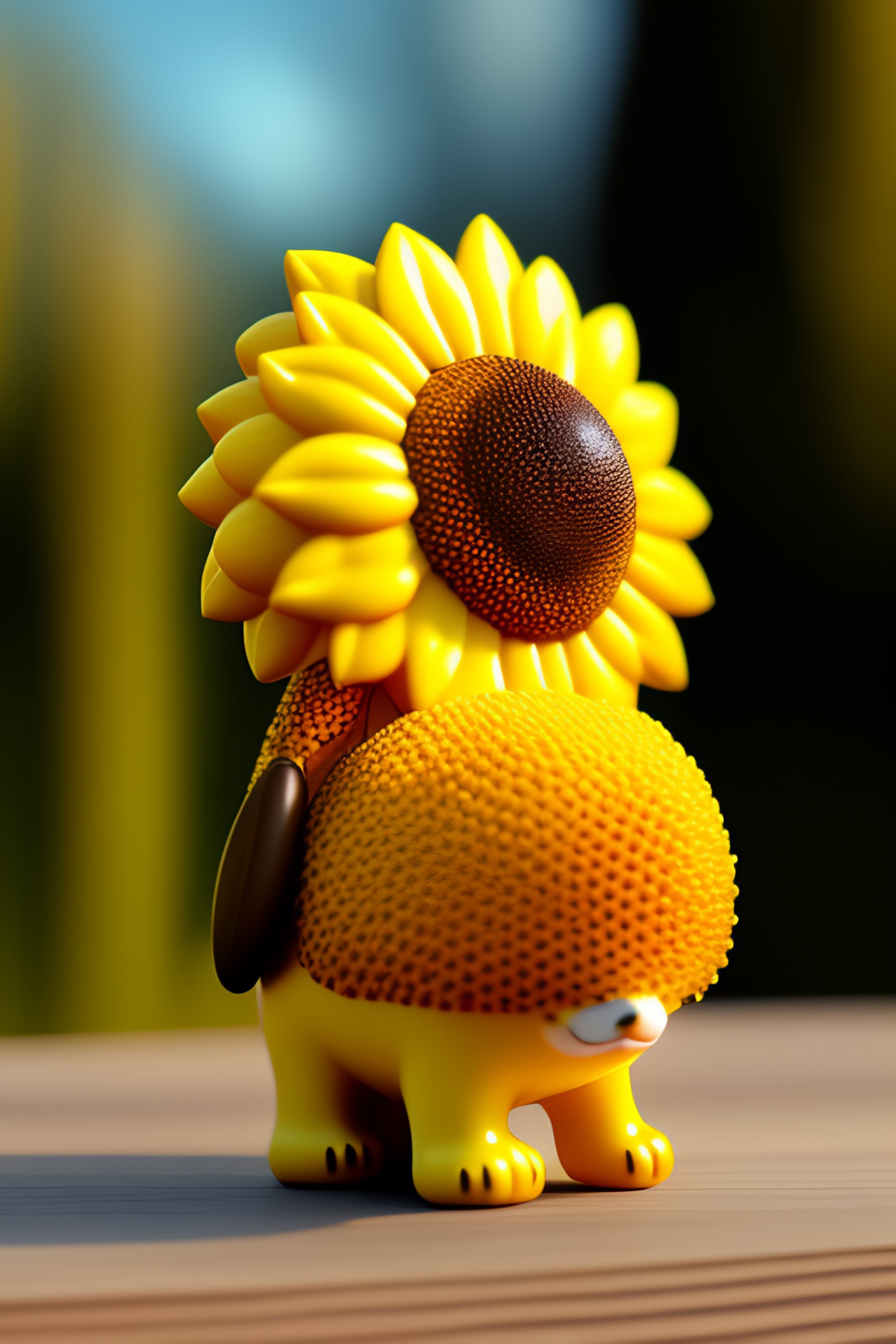Lexica - Sunflower cute creature, beautiful 3d small Statue design by ...