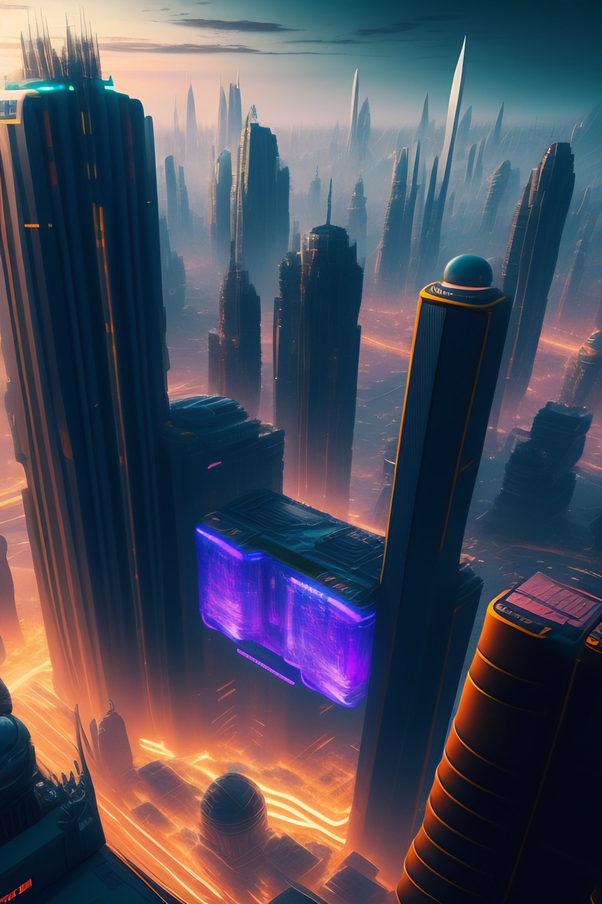 Lexica - Cyberpunk city creation being watched from above from a very ...