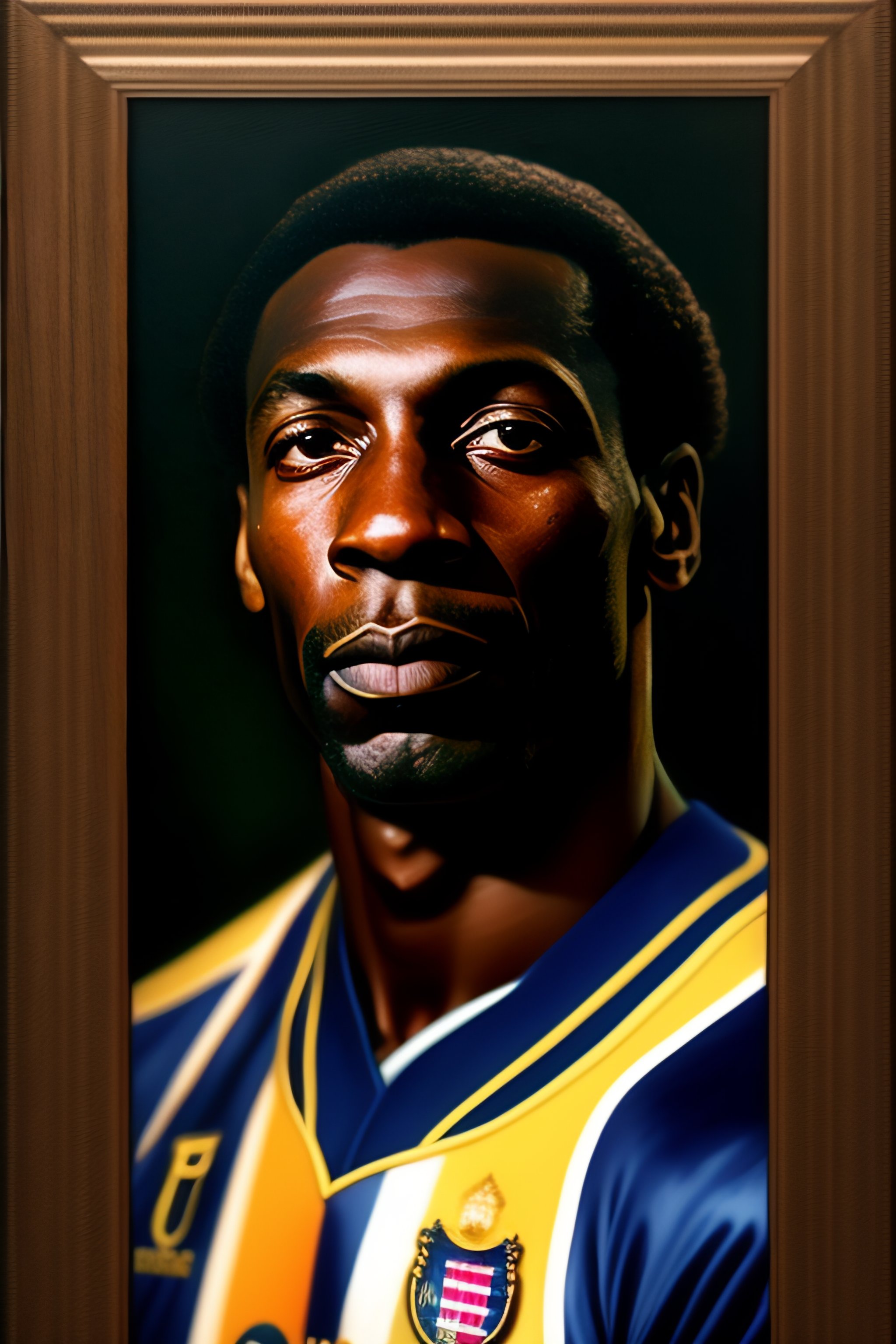 Lexica - Rough dull renaissance portrait painting of old Pelé