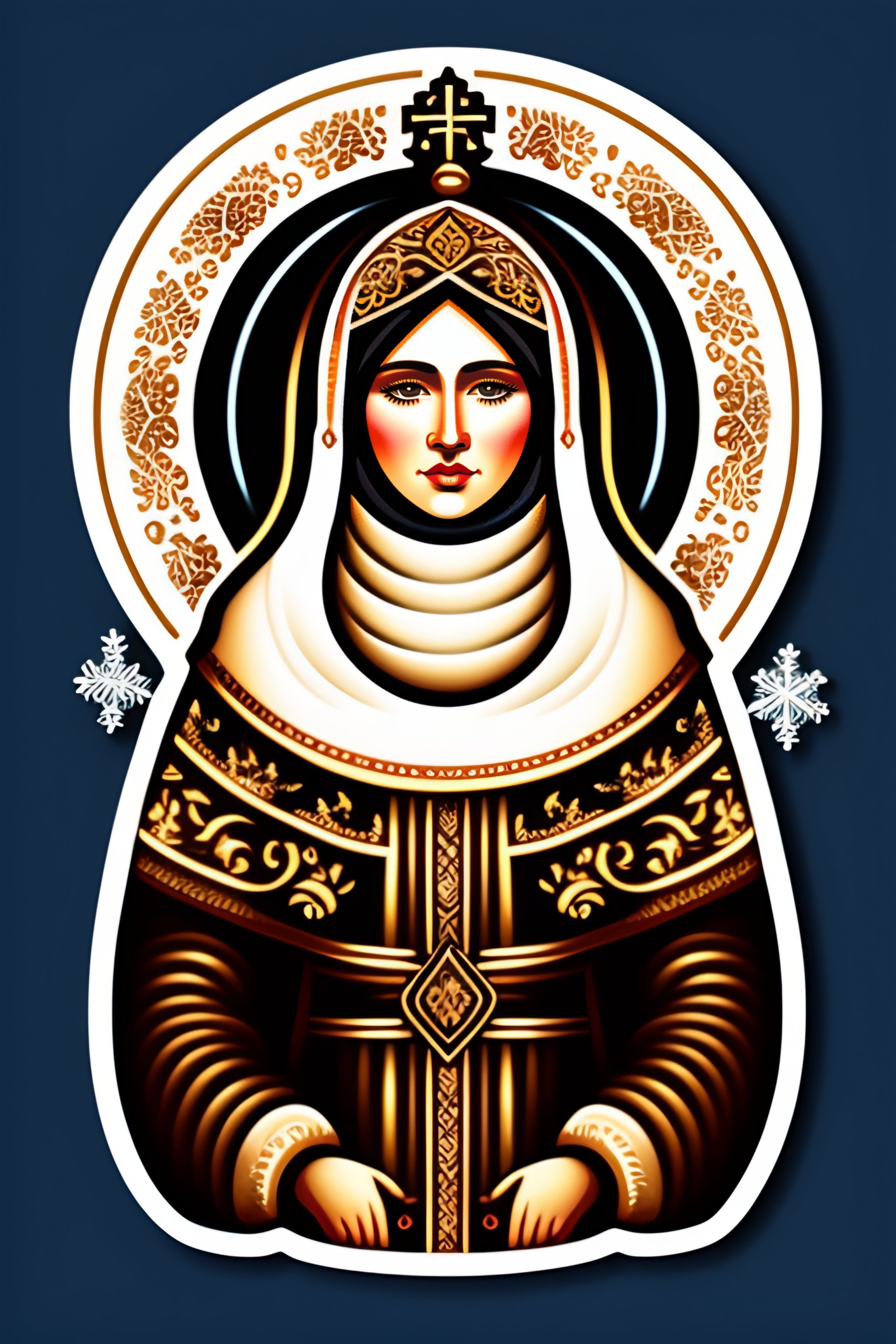 Lexica - Doodle Russian orthodox winter, sticker, woman - art, svg ...