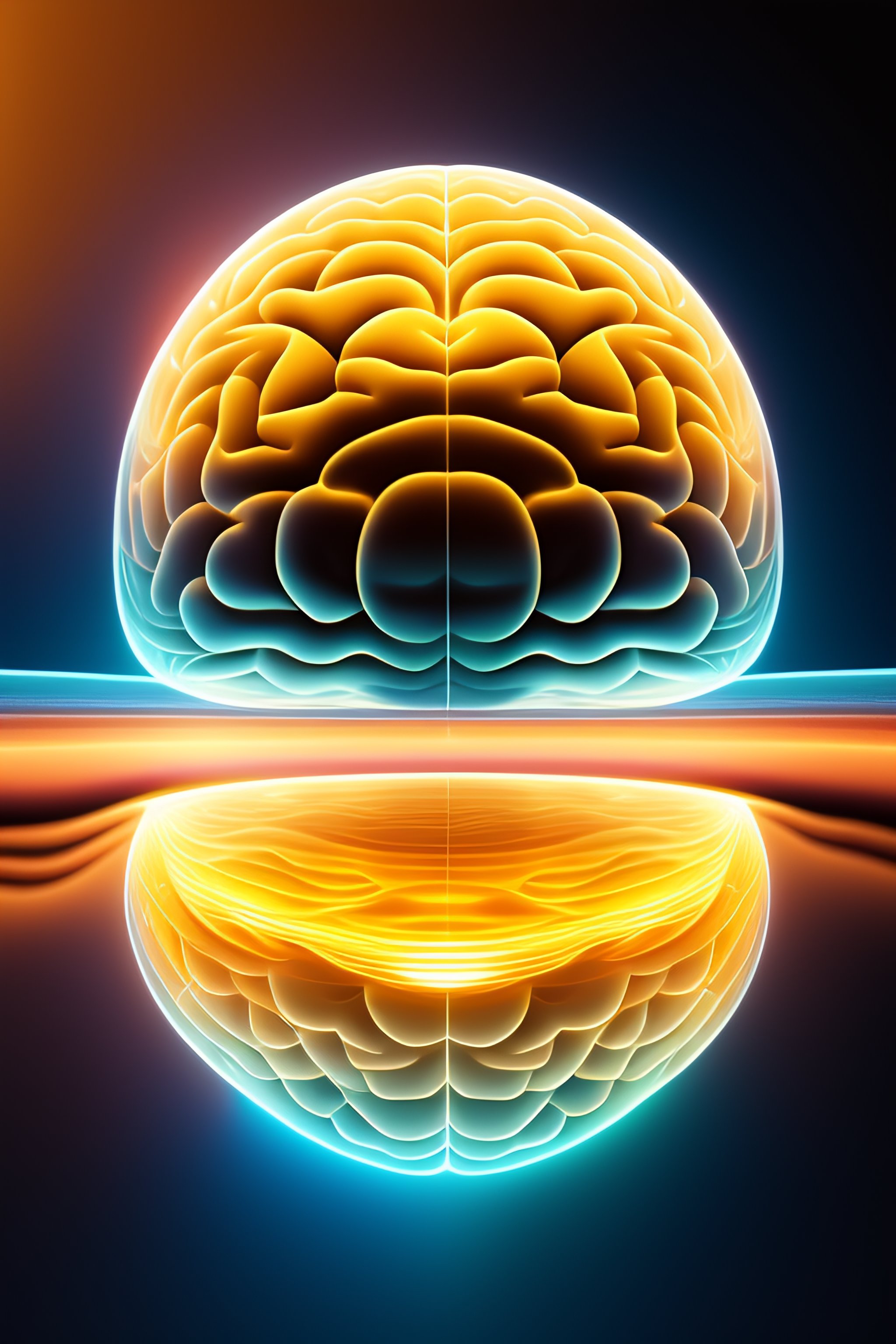 Lexica - A brain with a ripple effect of light radiating out from the ...