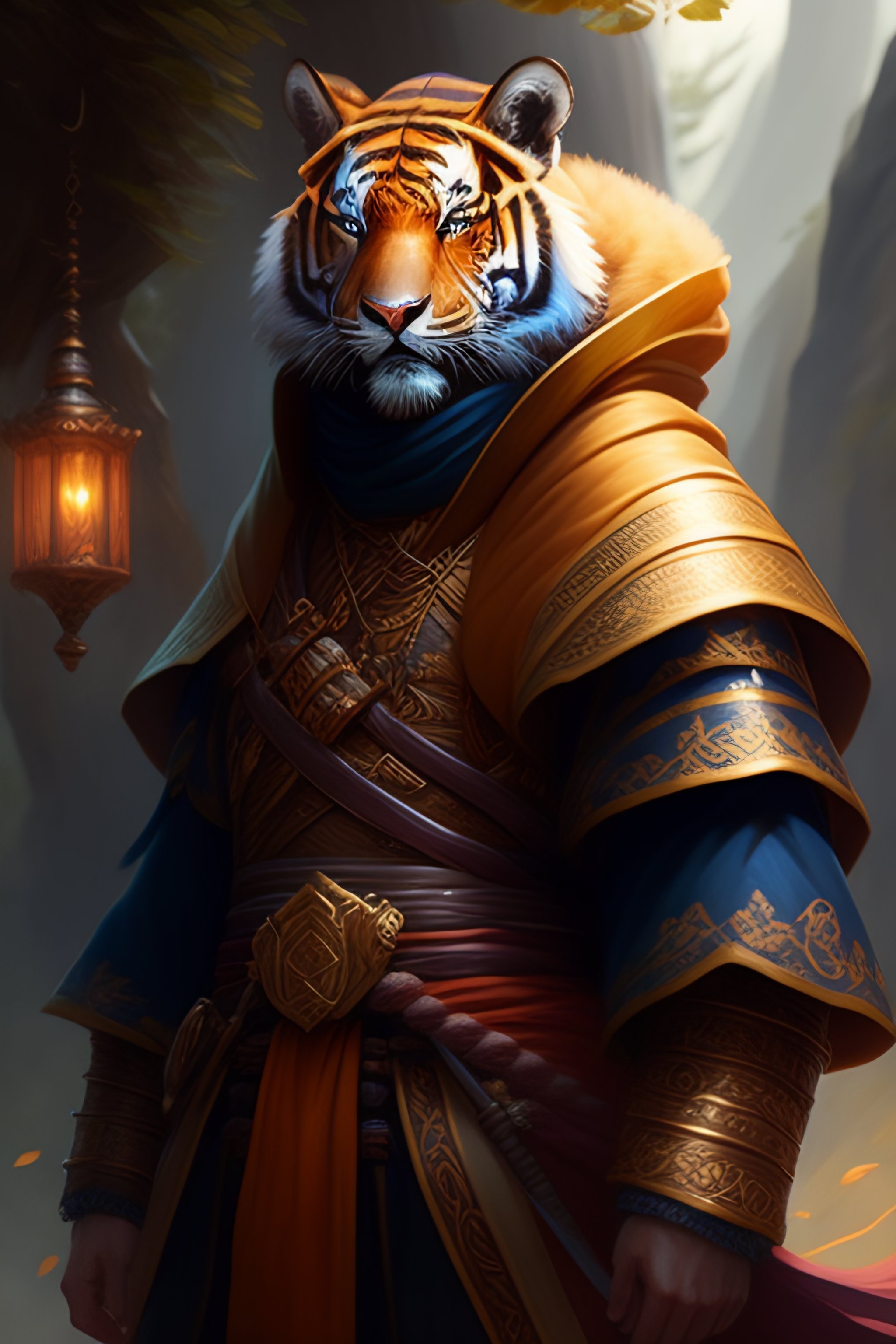 Lexica - Druid, tiger, samurai, by justin gerard and greg rutkowski ...