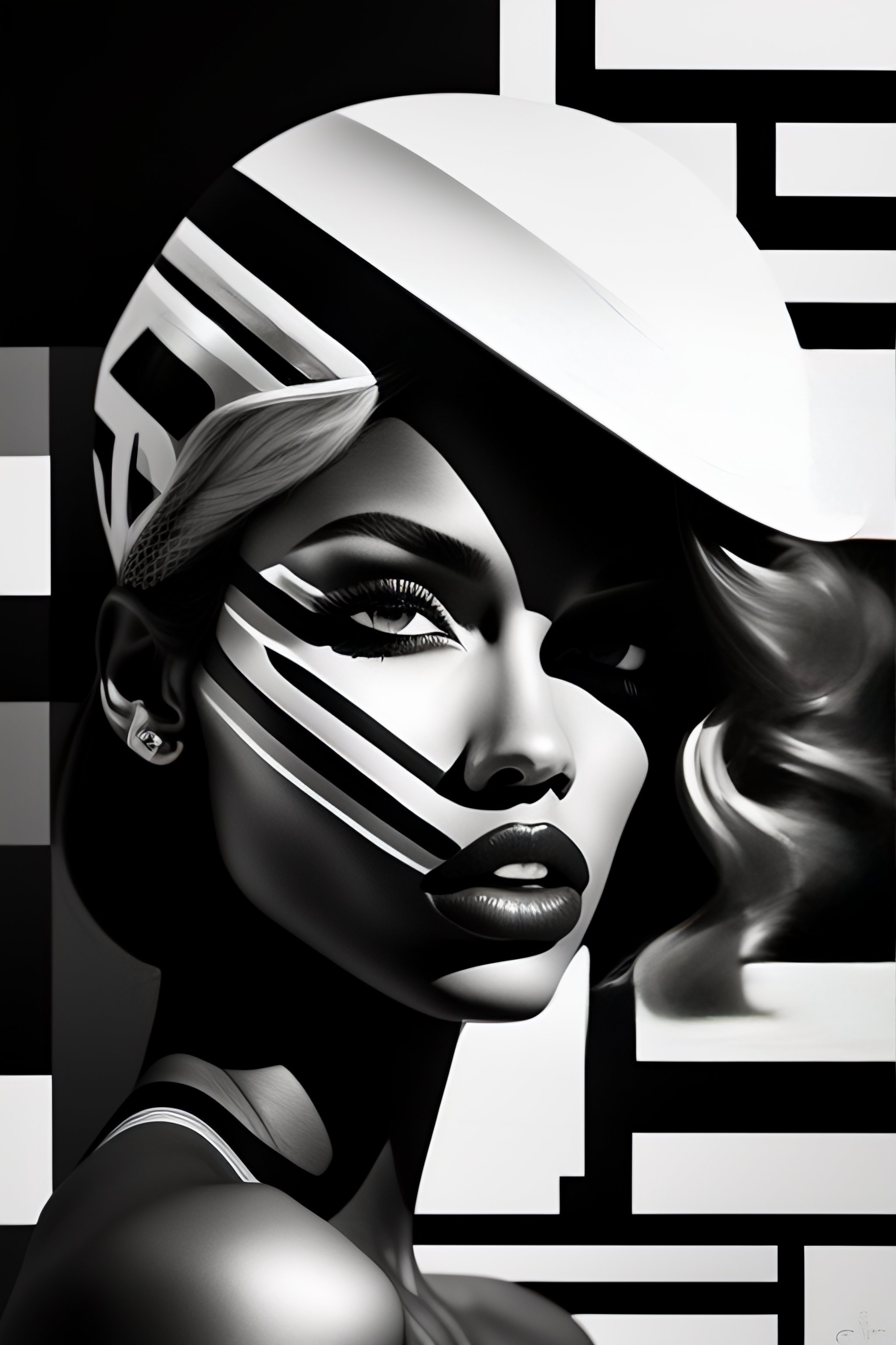 Lexica - Op art, hyper style girl portrait with the sexiest body ever, female model in street of ...