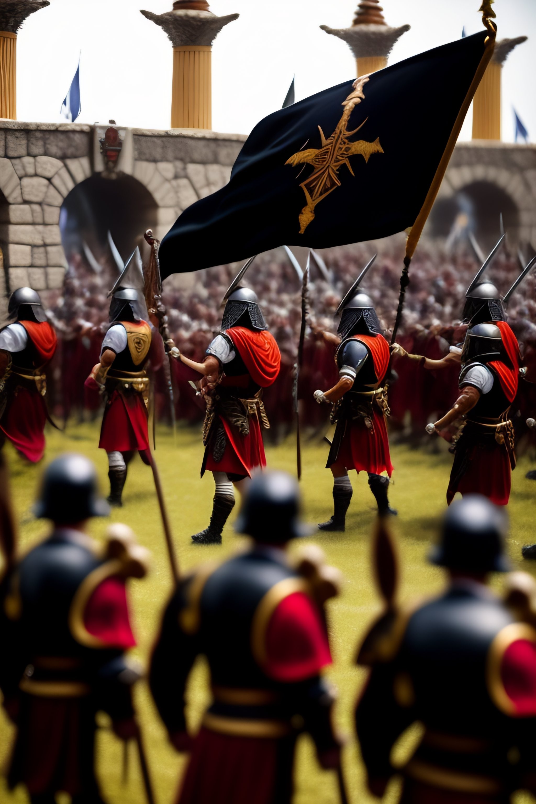 Lexica - A roman legion fighting a demon army on a battlefield covered ...