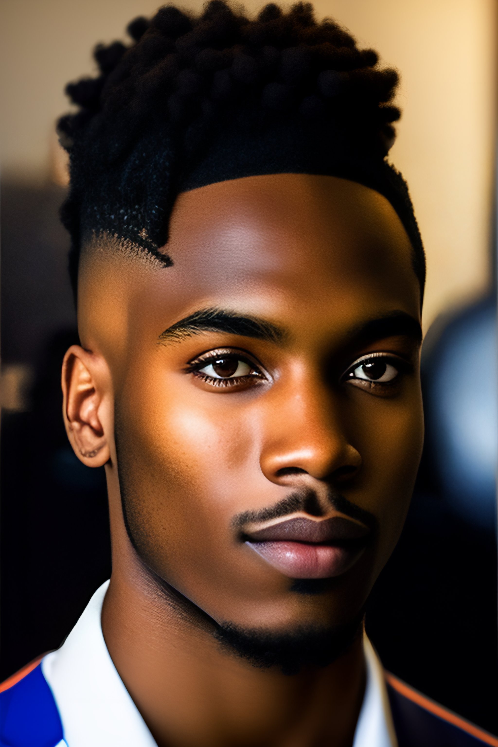 Lexica - A 22 year old black youtube tech reviewer symmetrical portrait ...