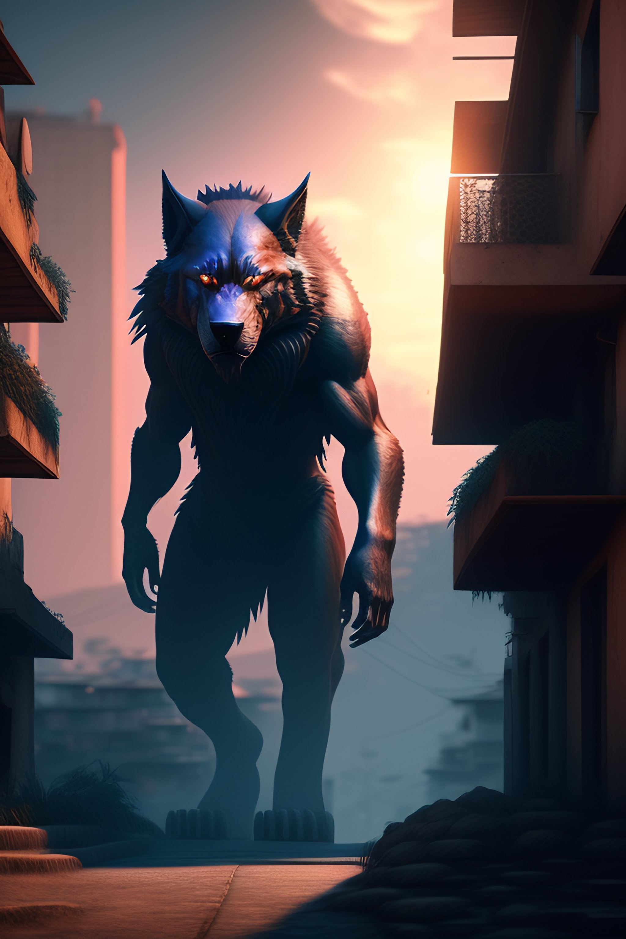Lexica - A Werewolf moster walking through the Brazilians Favelas ...