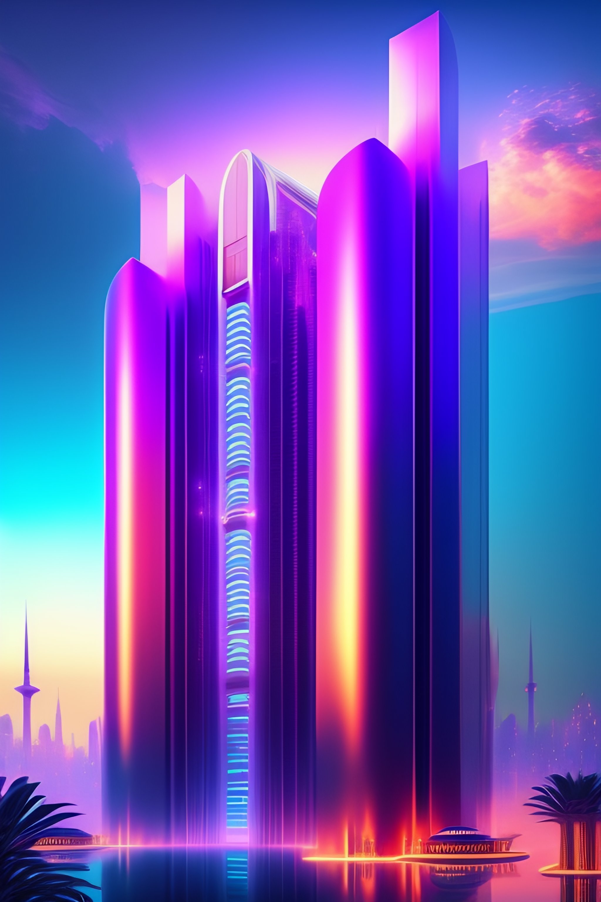Lexica - Mystical ethereal tropical atlantis city futuristic buildings ...