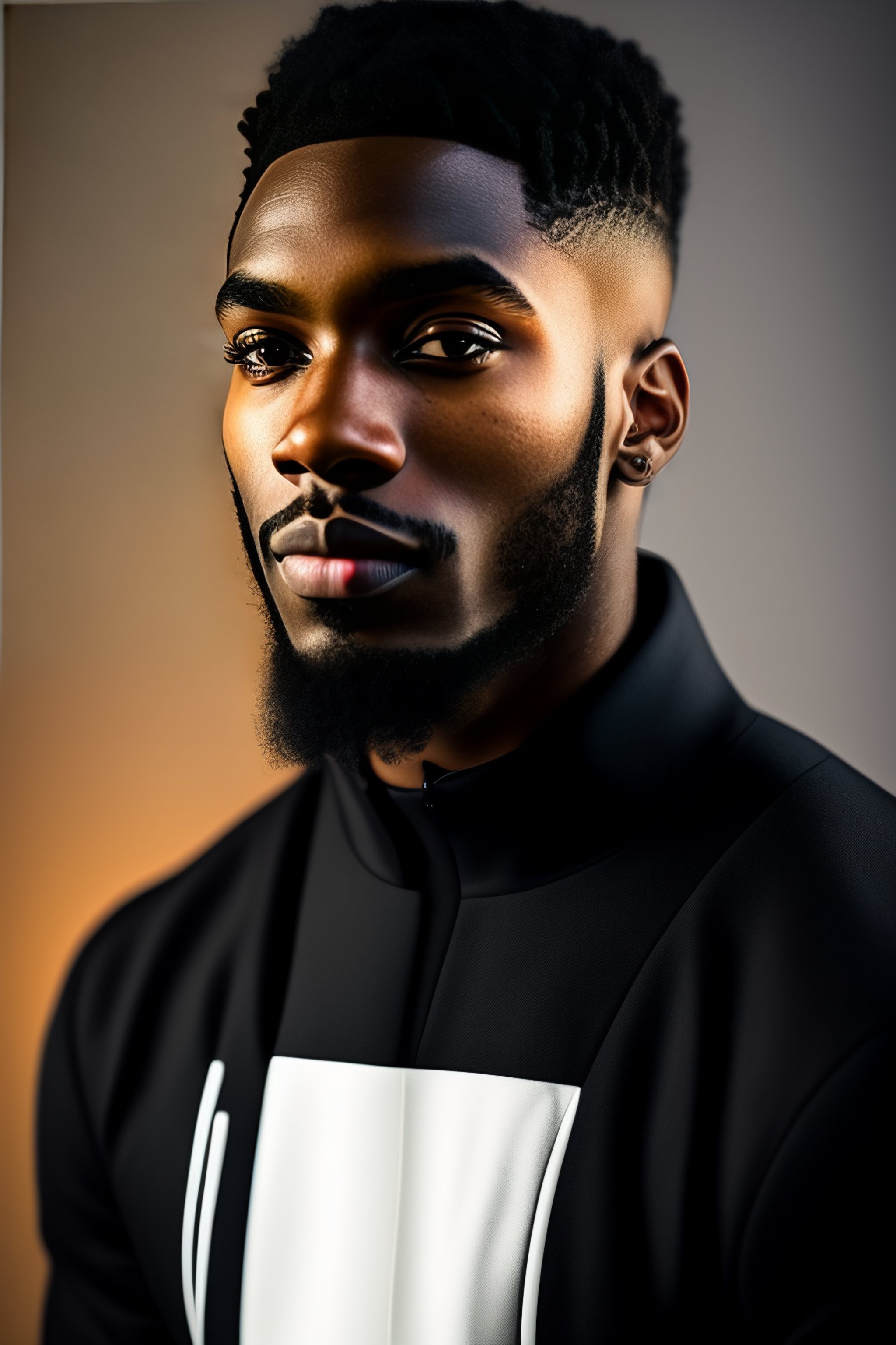 Lexica - A 22 year old black youtube tech reviewer symmetrical portrait ...