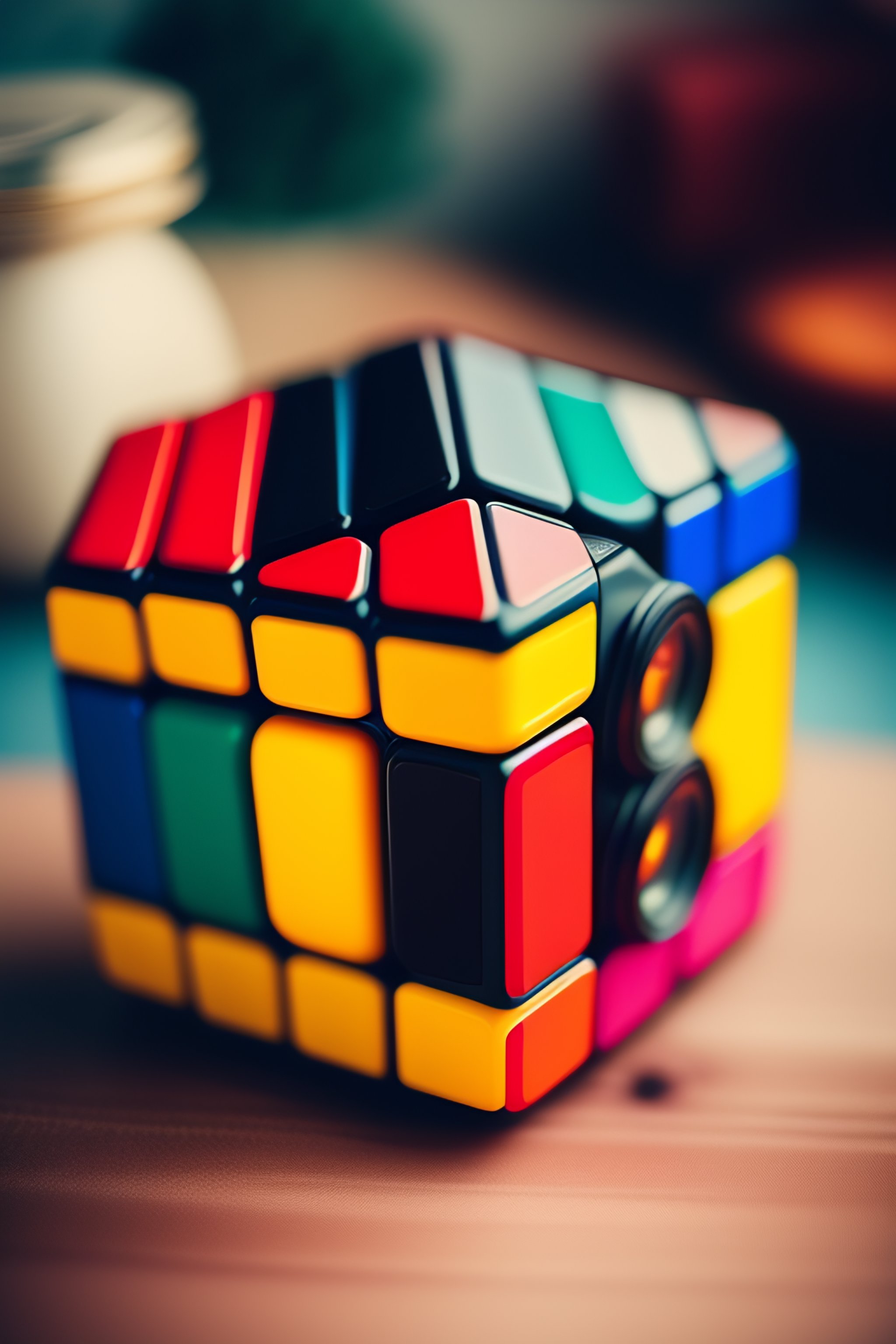 Lexica - Vintage rubik's cube polaroid camera