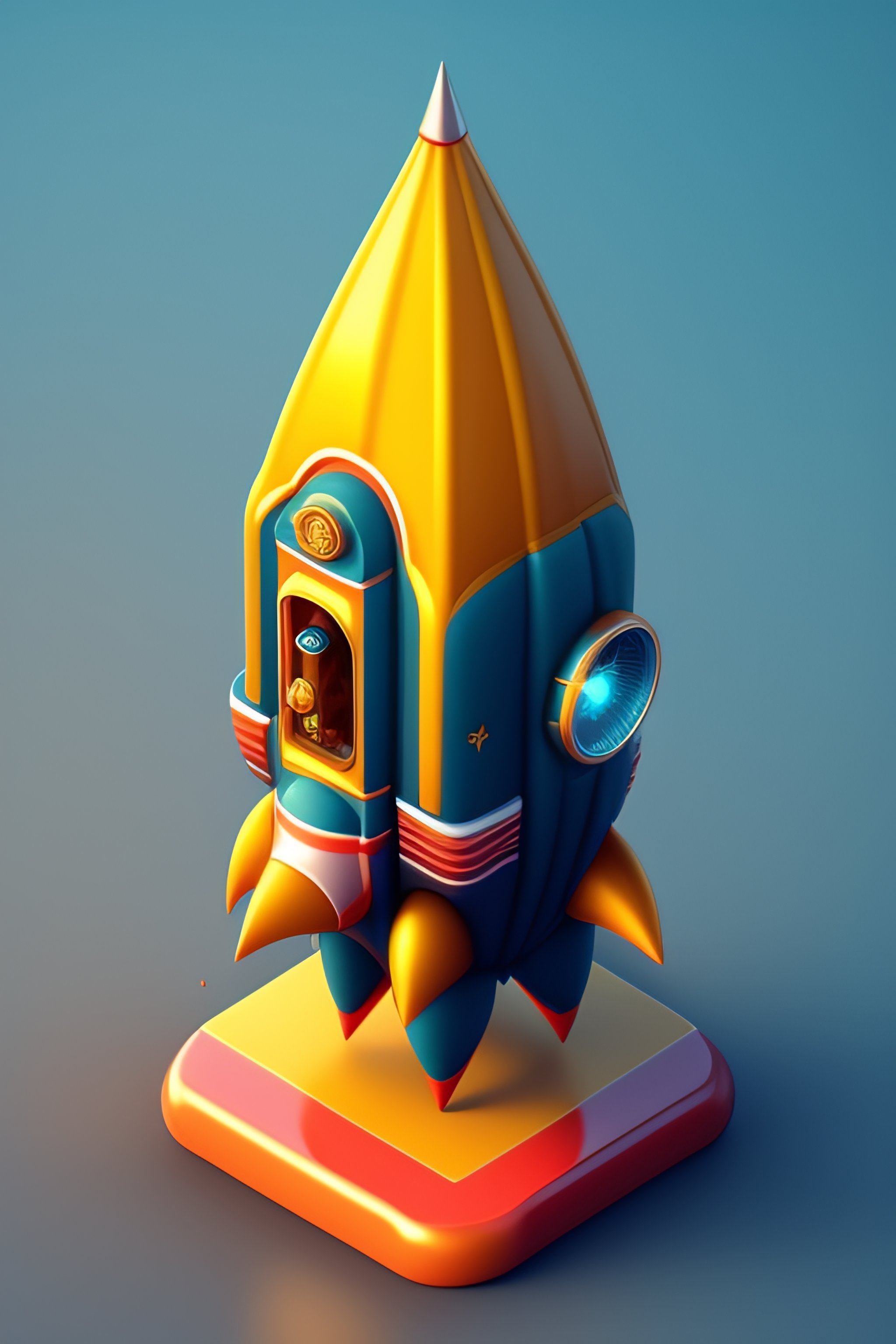 Lexica - Isometric rocket in 3d style, fantasy, surrealism, cute ...